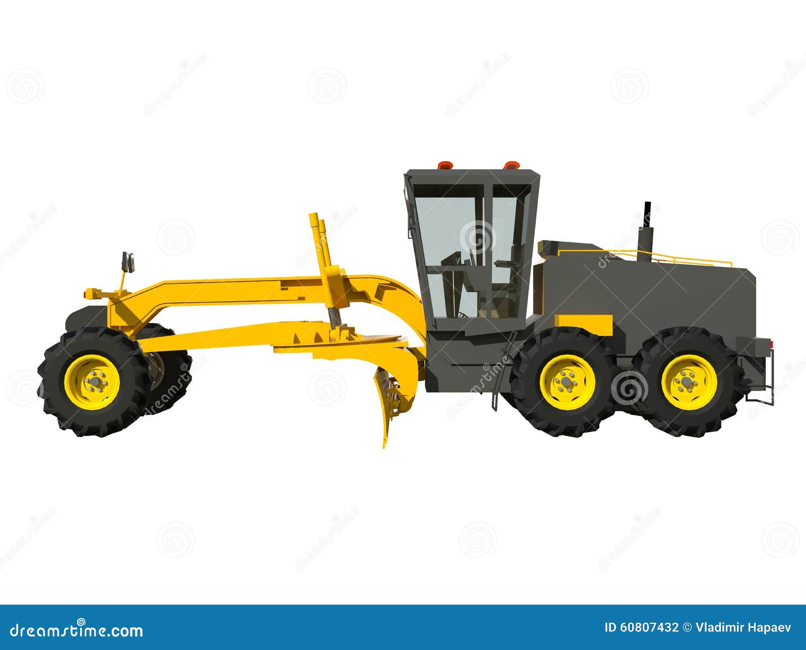 Grader. Construction Machinery. Three-dimensional Model of a ...