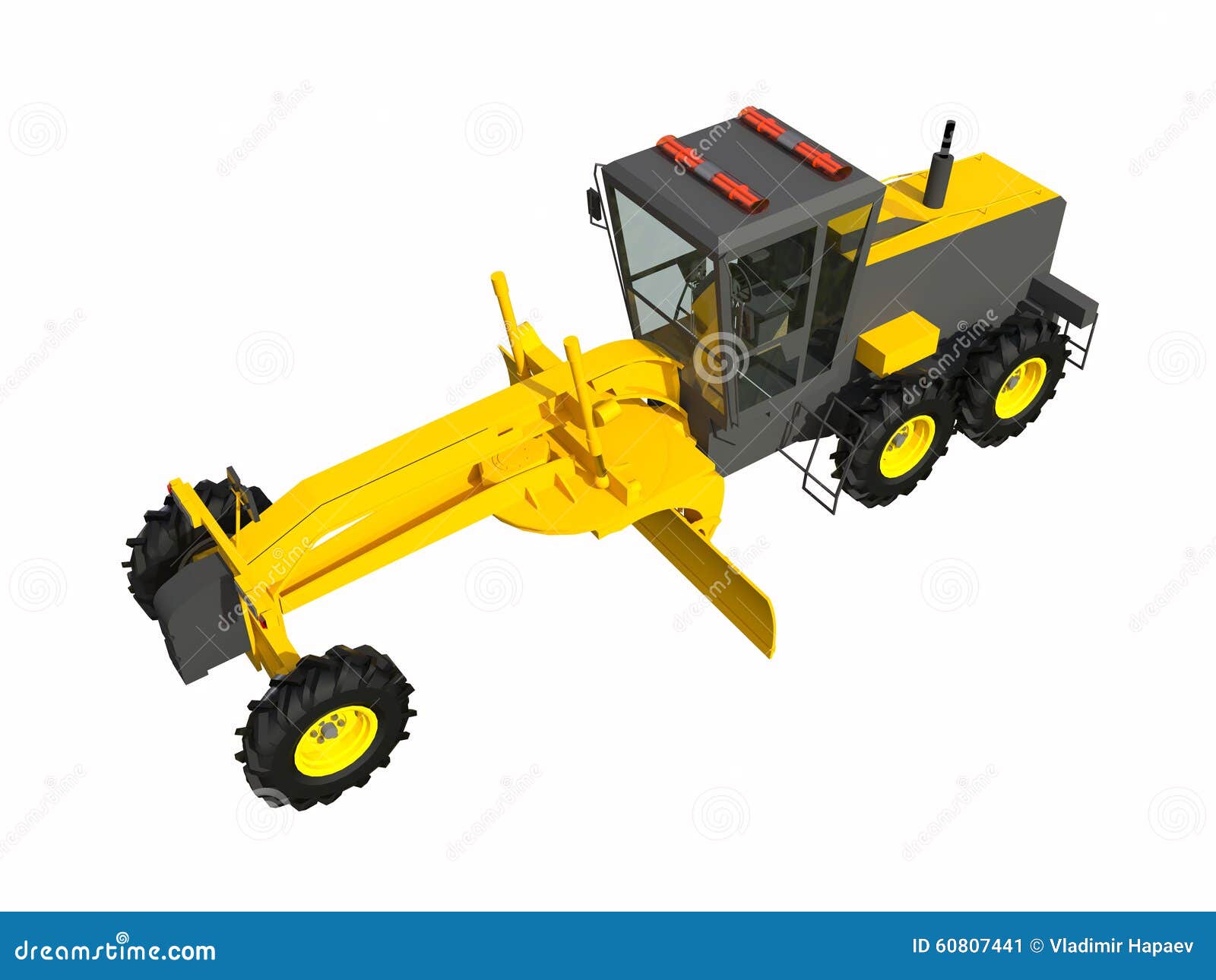 Grader. Construction Machinery. Three-dimensional Model of a ...