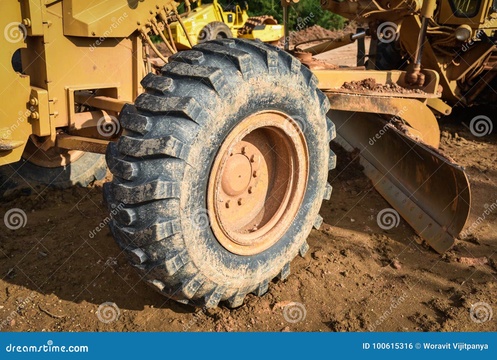 Grader stock photo. Image of moving, closeup, excavation - 100615316