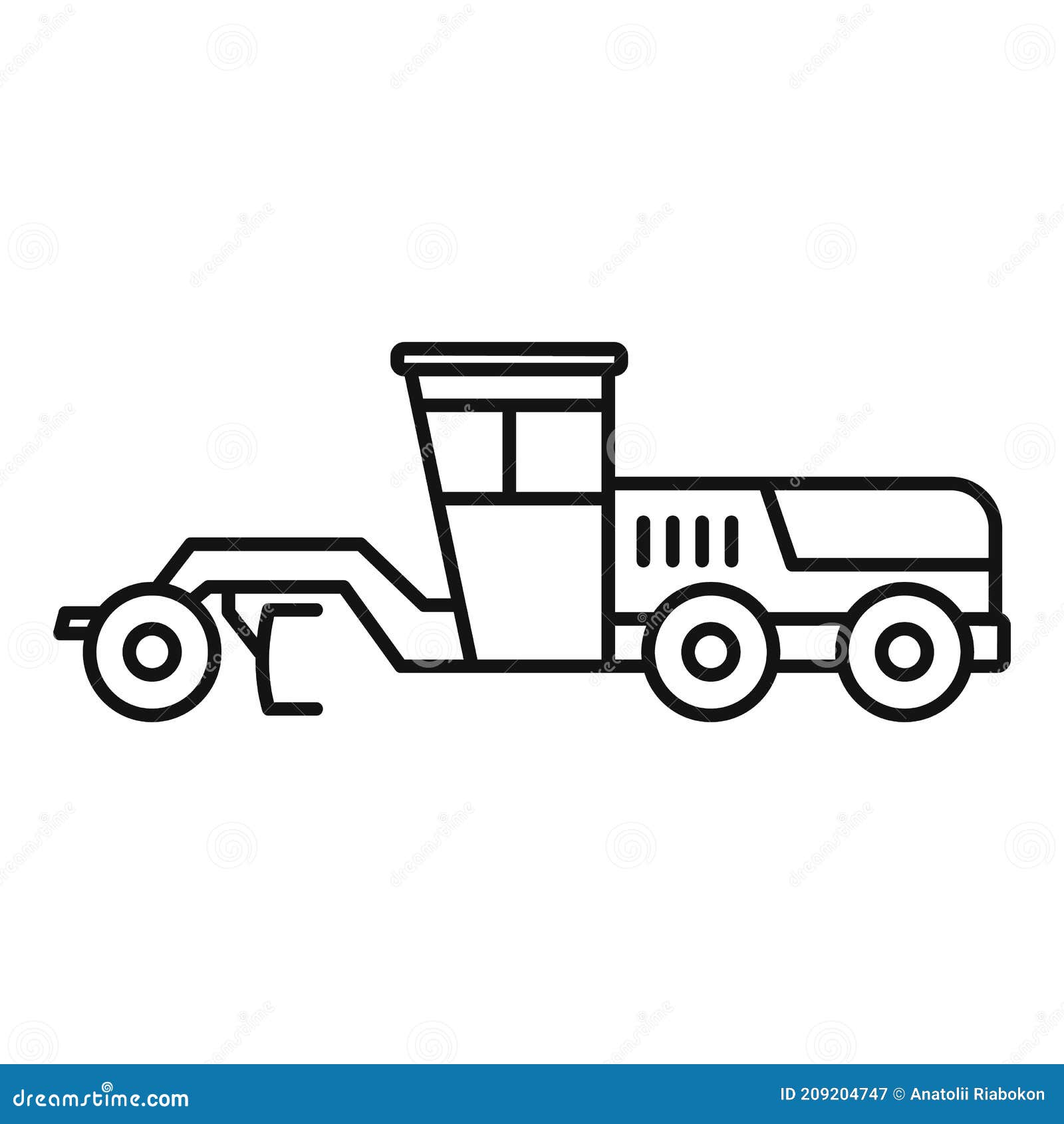 Grader Machine Building Icon, Outline Style Stock Vector - Illustration ...