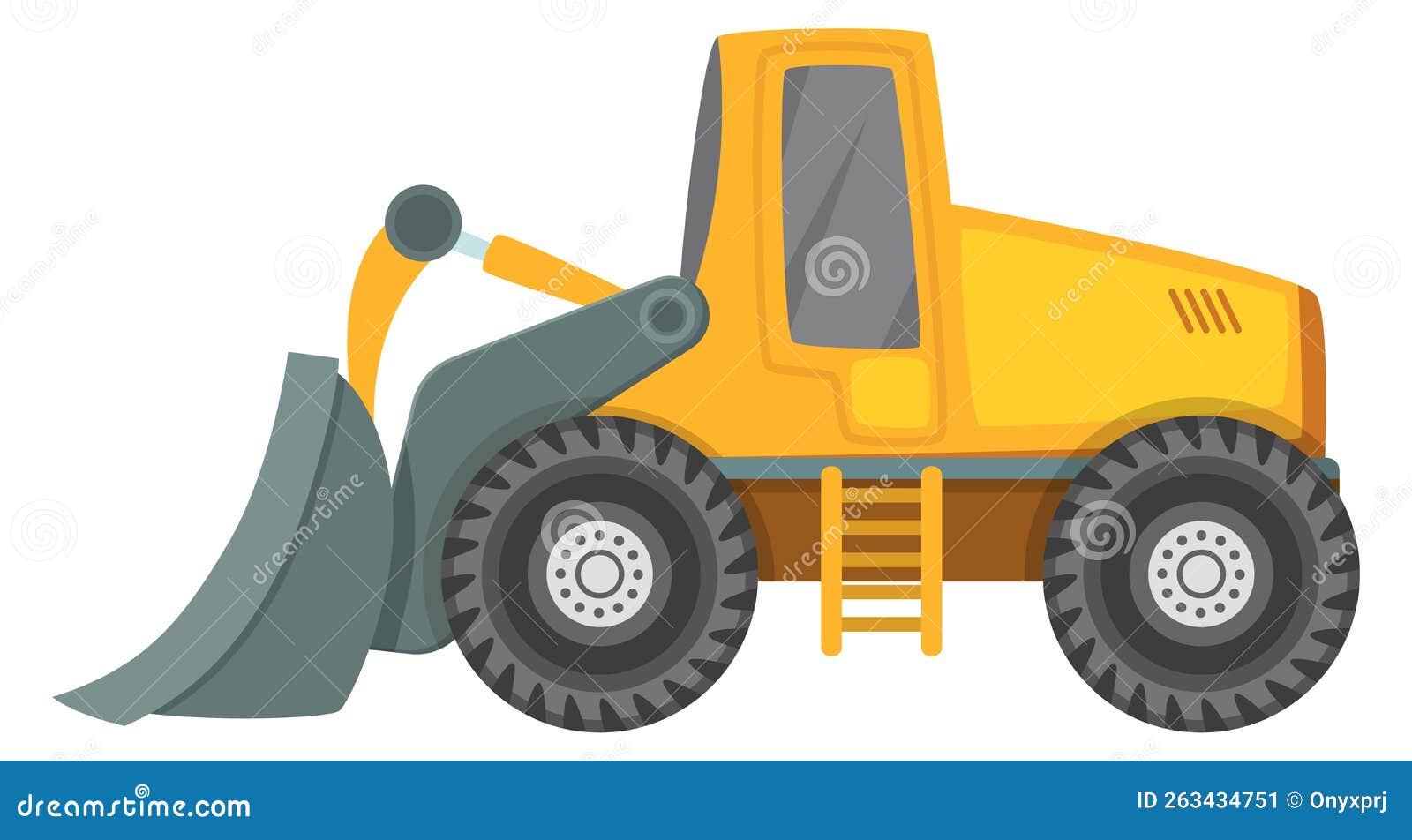 Grader Machine Icon. Cartoon Construction Vehicle Side View Stock ...