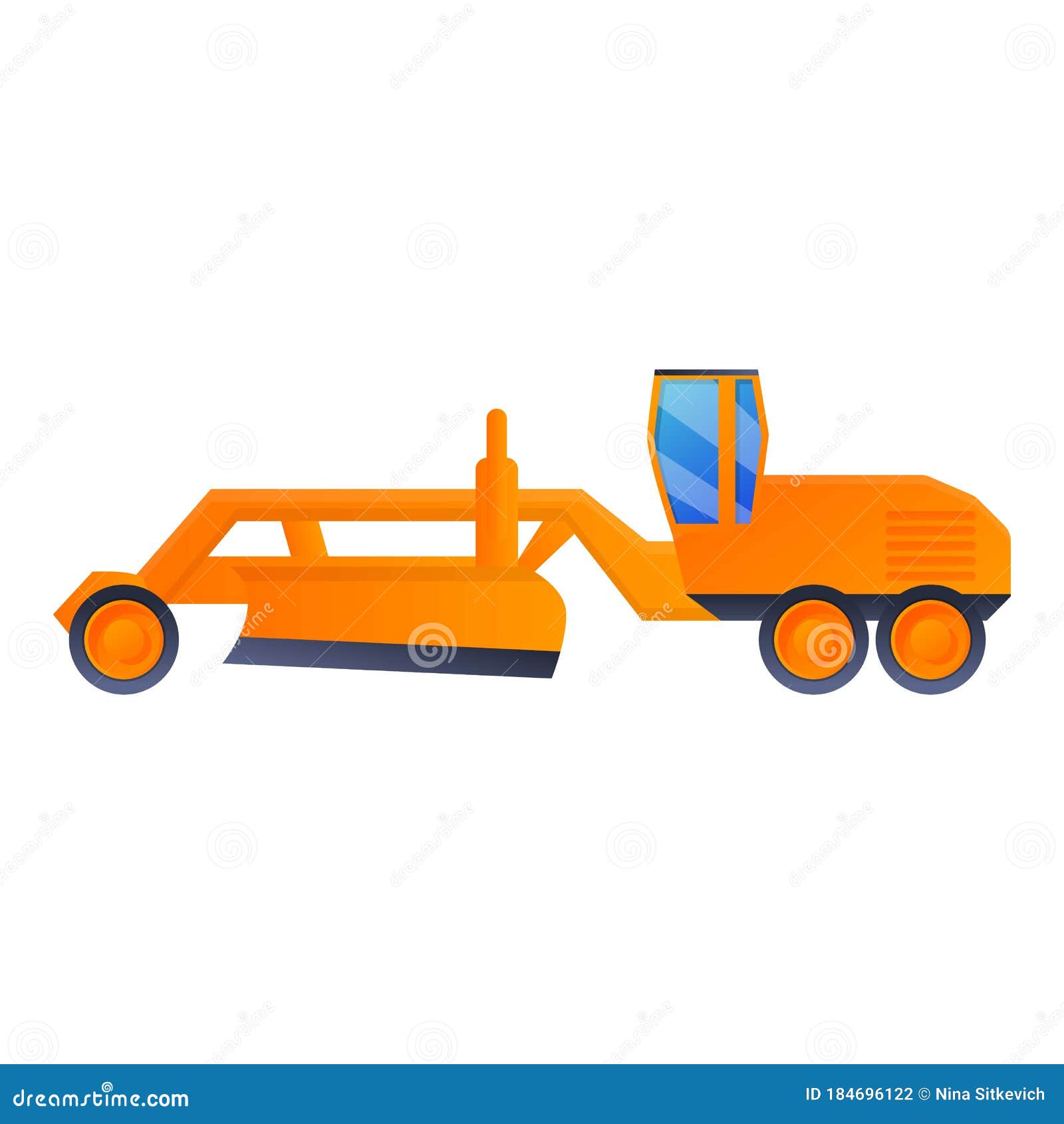 Grader Machine Icon, Cartoon Style Stock Vector - Illustration of mixer ...