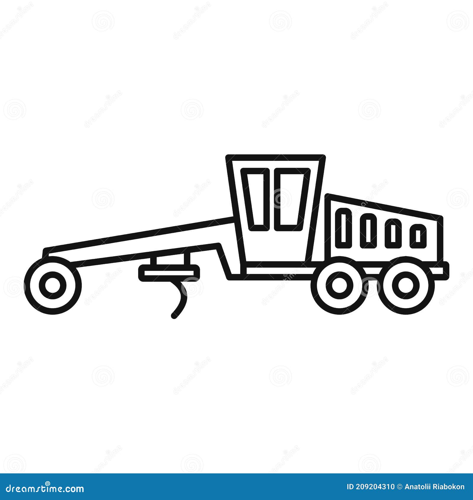 Grader Machine Icon, Outline Style Stock Vector - Illustration of ...