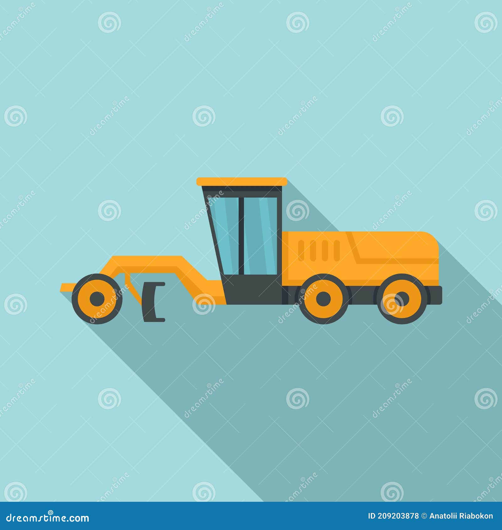 Grader Machine Grapple Icon, Simple Style Cartoon Vector ...