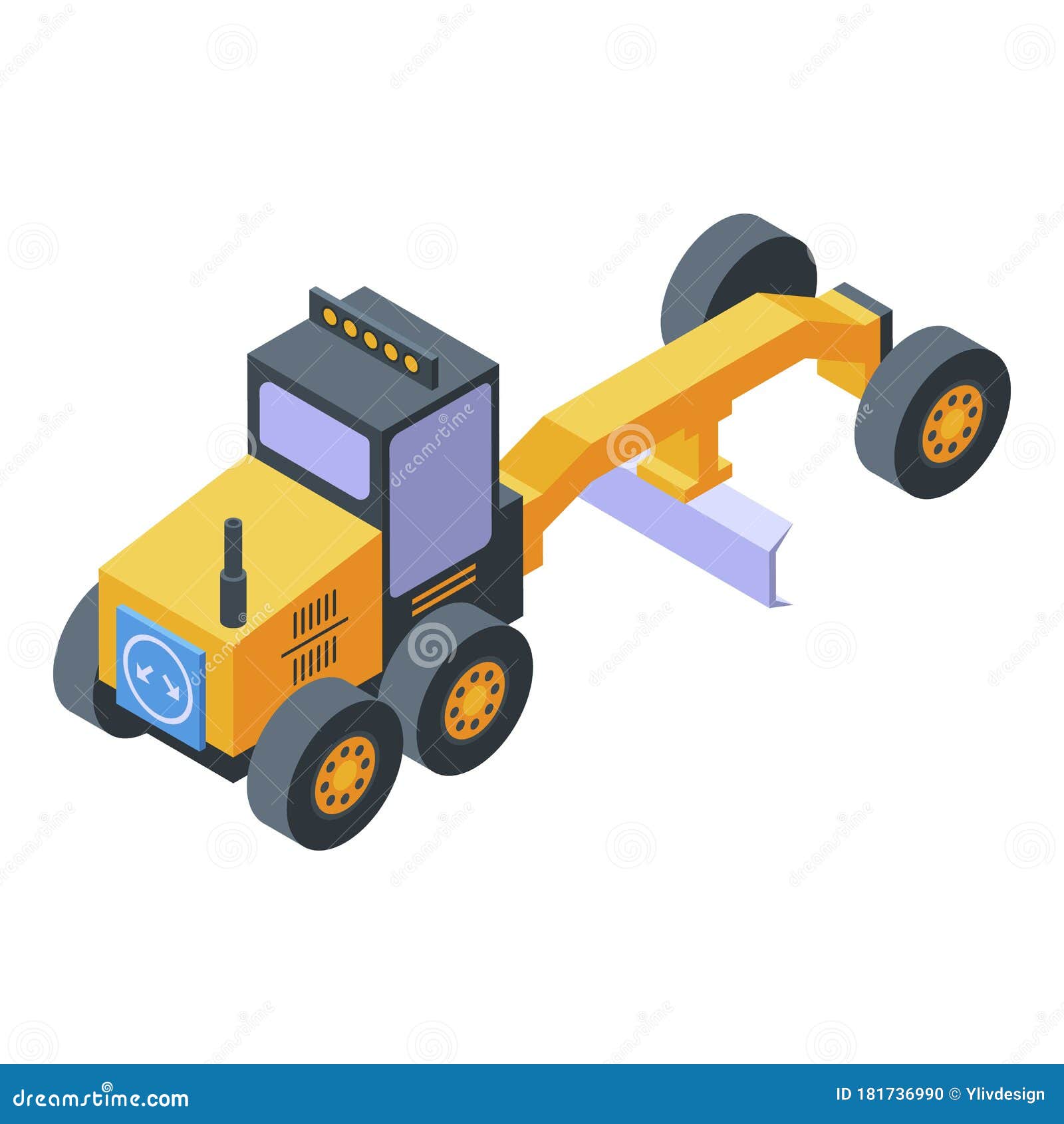 Grader Machine Truck Icon, Isometric Style Stock Vector - Illustration ...