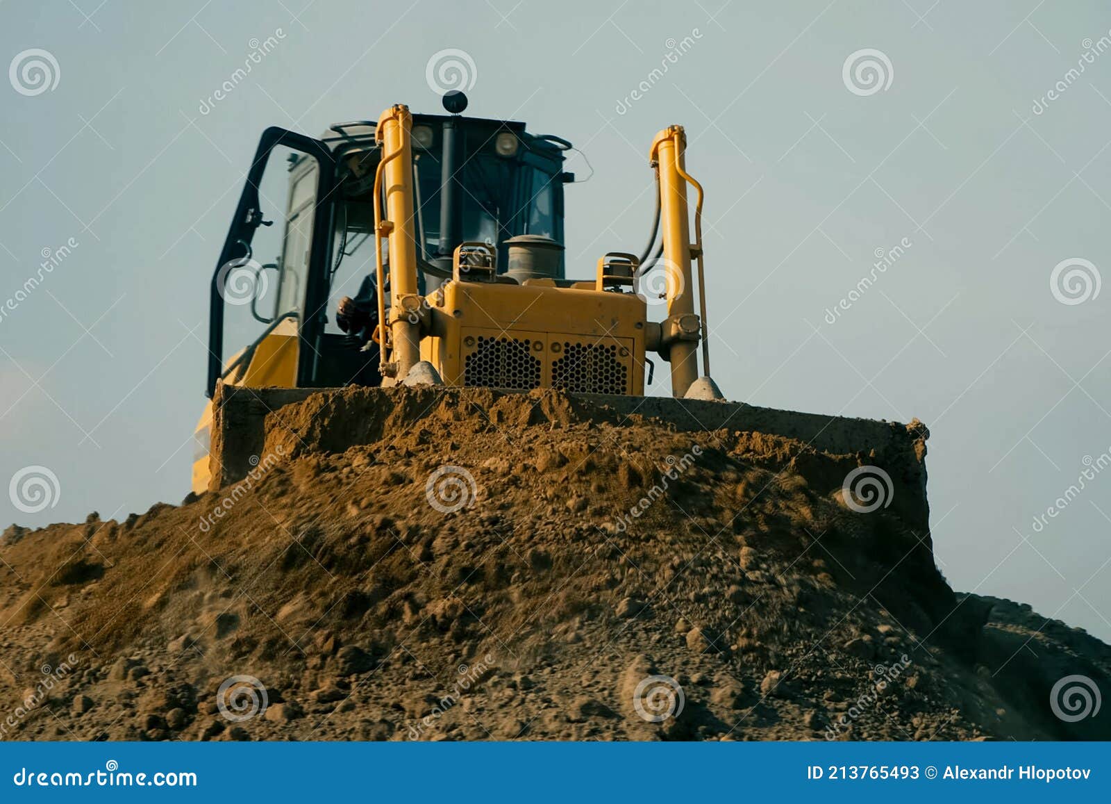 Grader Moves Clay in a Quarry. Clay Quarry Stock Image - Image of heavy ...