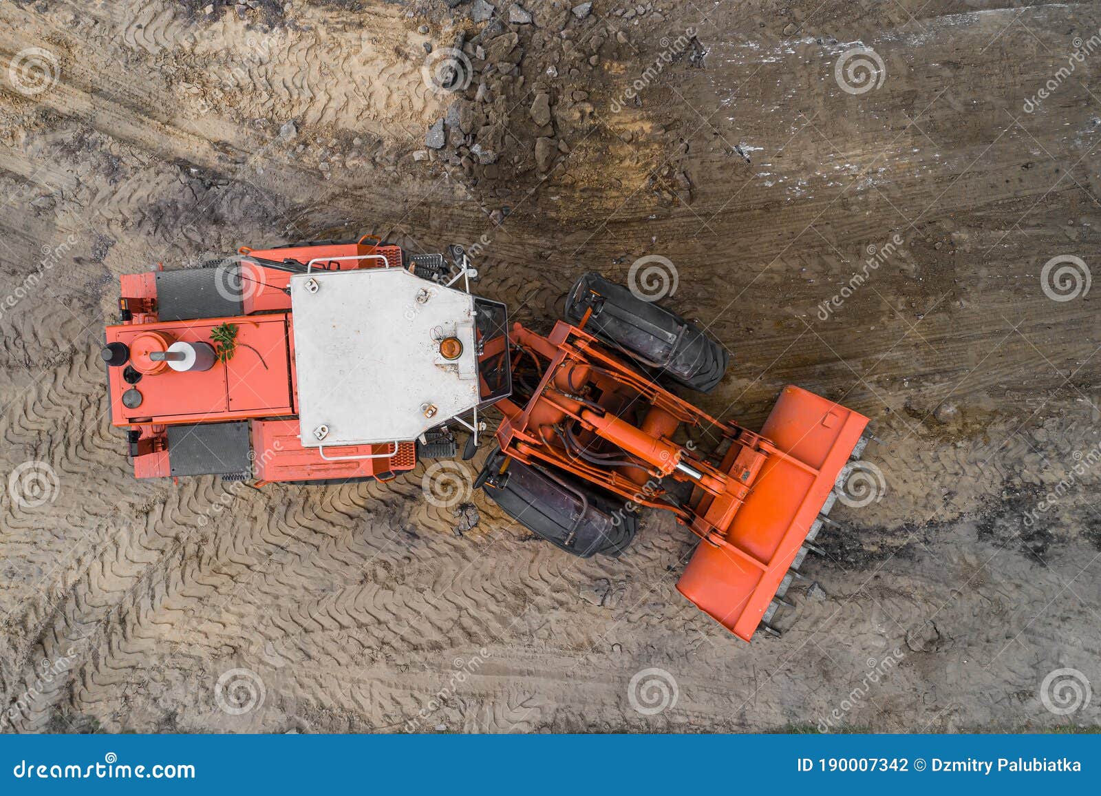 Grader Repairs the Road Top View Stock Photo - Image of tractor, worker ...