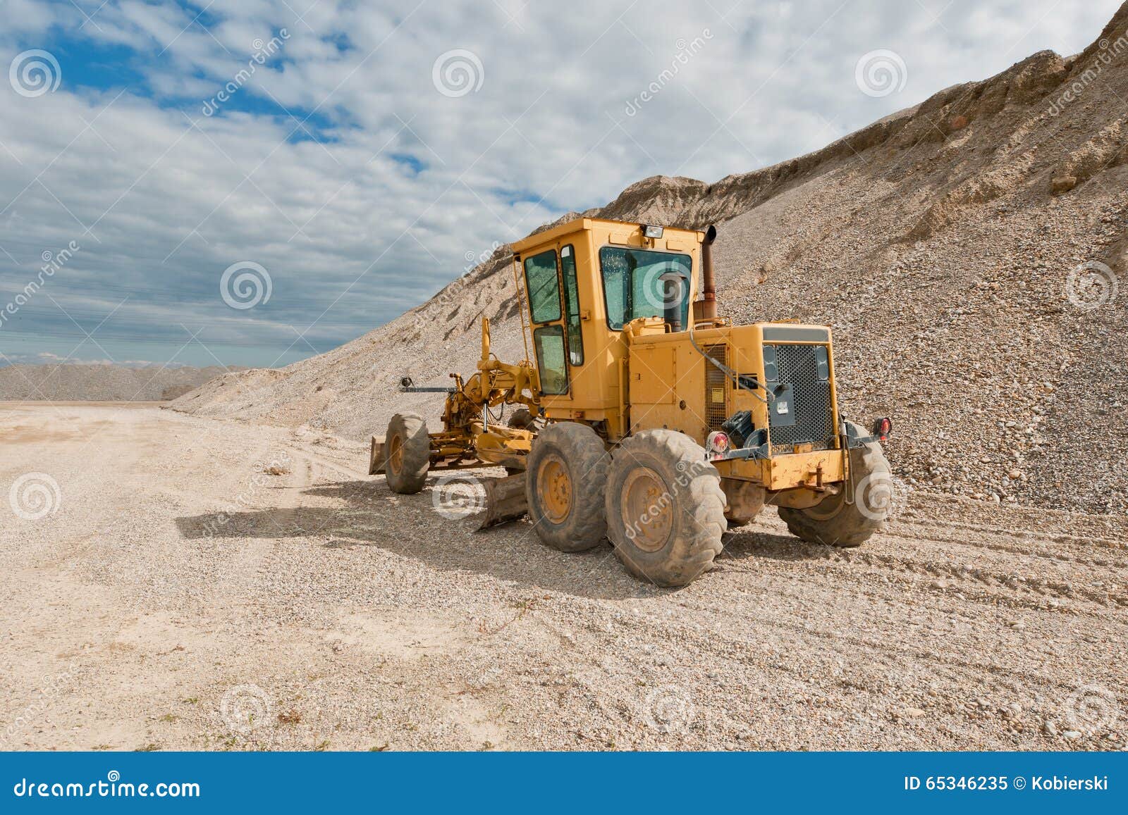 Grader for Road Construction in a Gravel Pit Stock Image - Image of ...