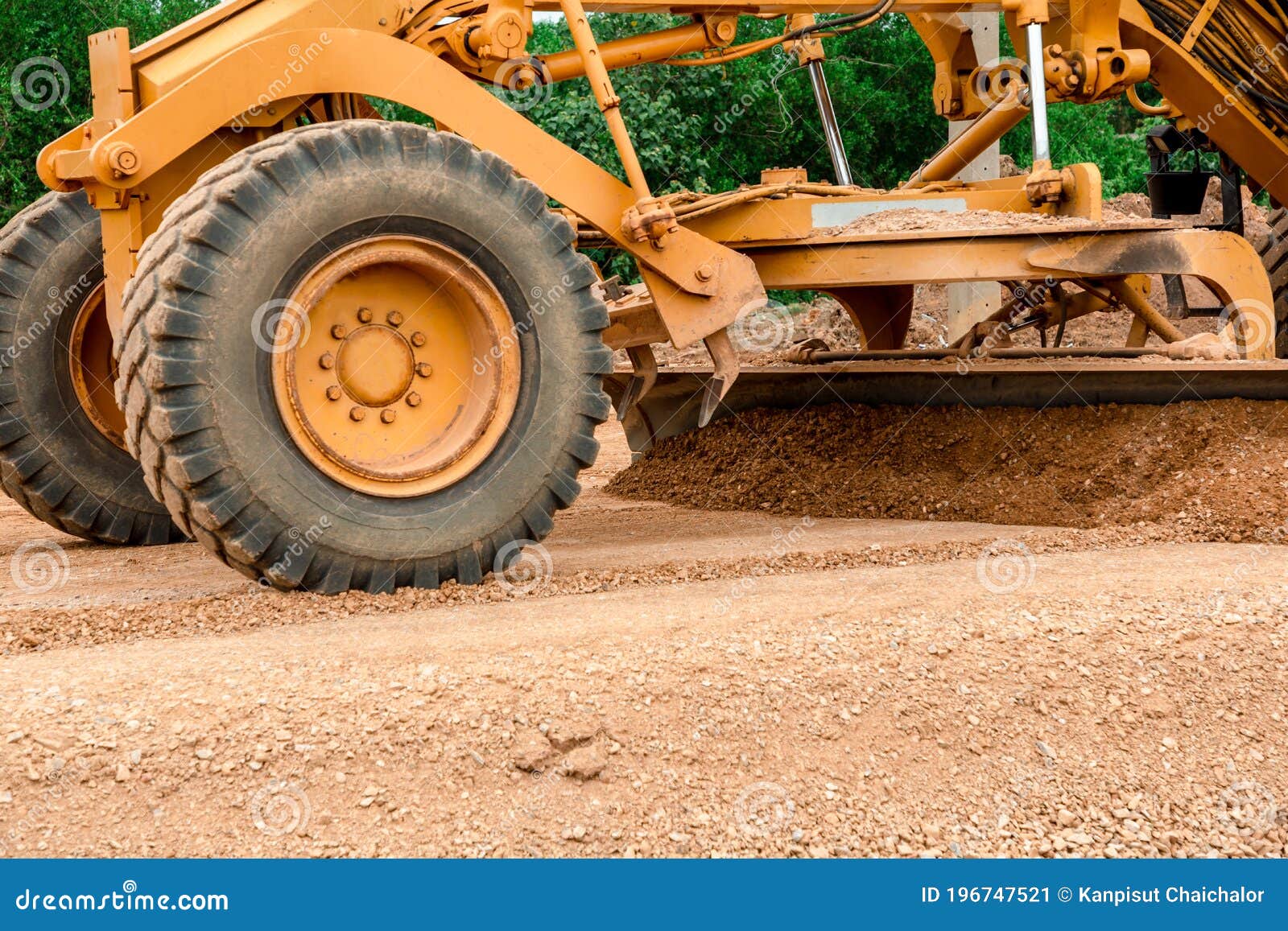 A Grader In The Process Of Grading A Dirt Road Stock Photography ...