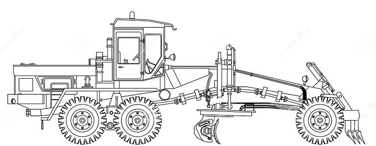 Grader stock vector. Illustration of excavator, drawing - 49196021