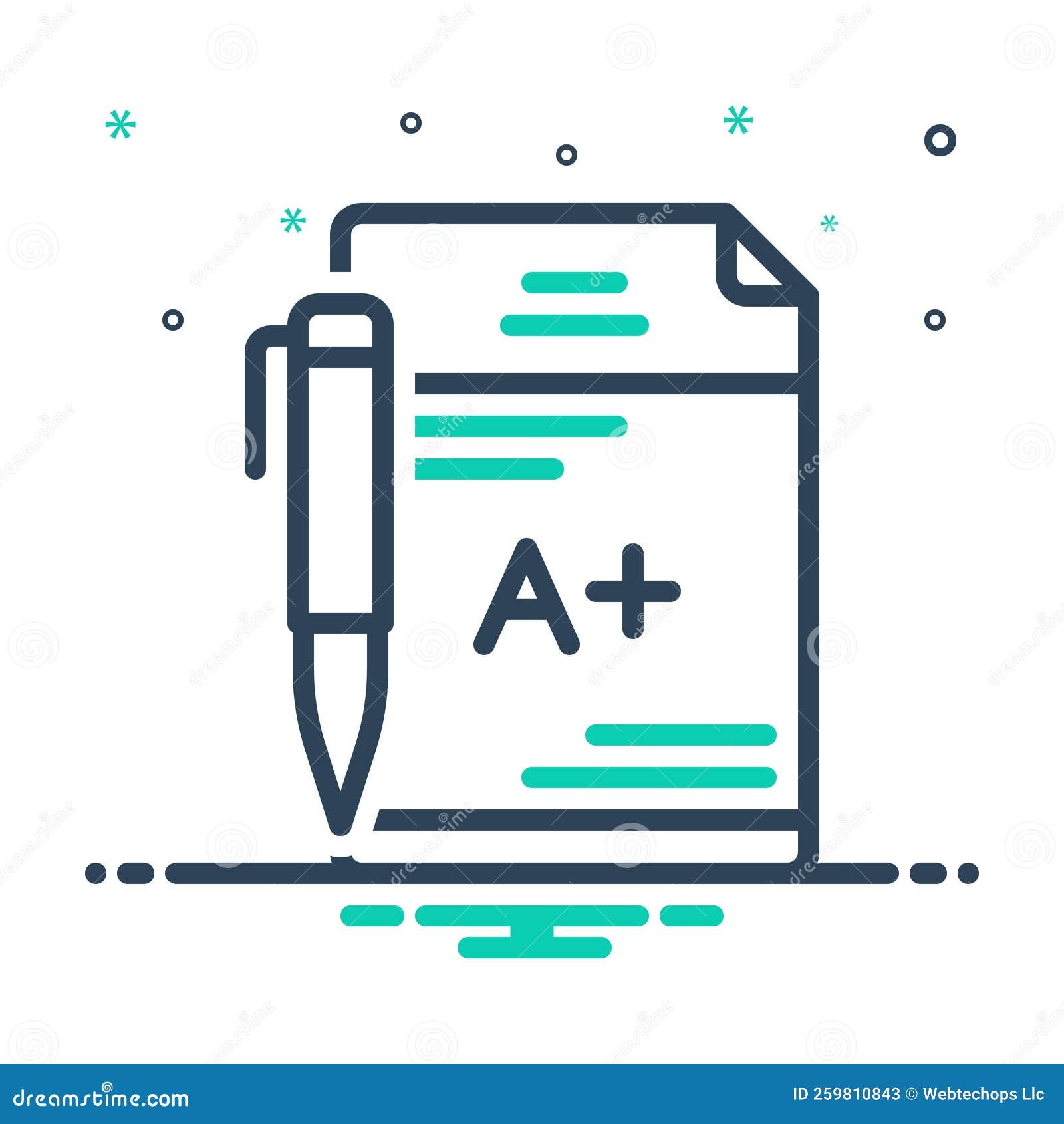 Mix Icon for Grades, Editable and Exam Stock Illustration ...