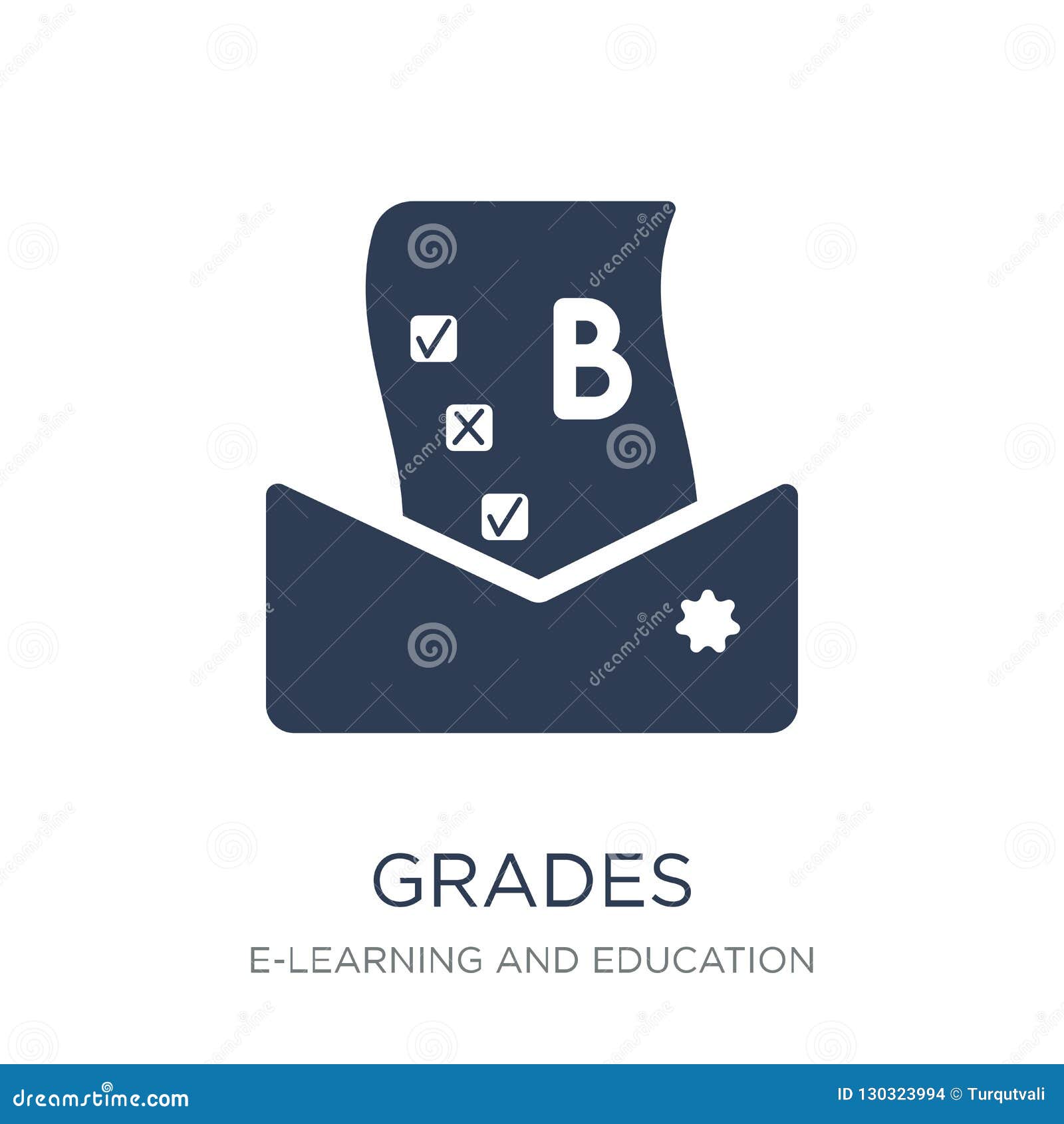 Grades Icon. Trendy Flat Vector Grades Icon on White Background Stock ...