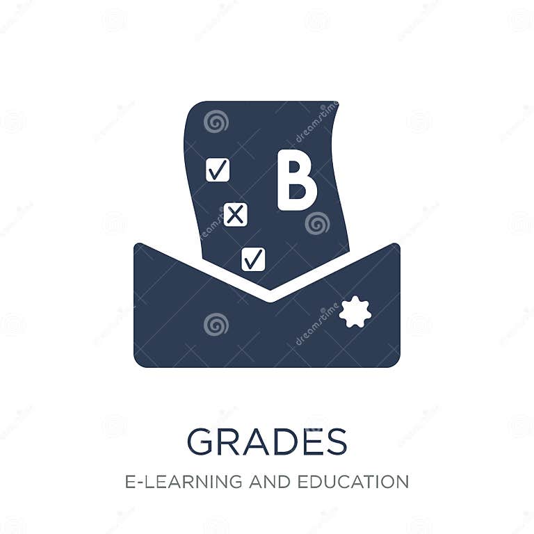 Grades Icon. Trendy Flat Vector Grades Icon on White Background Stock ...