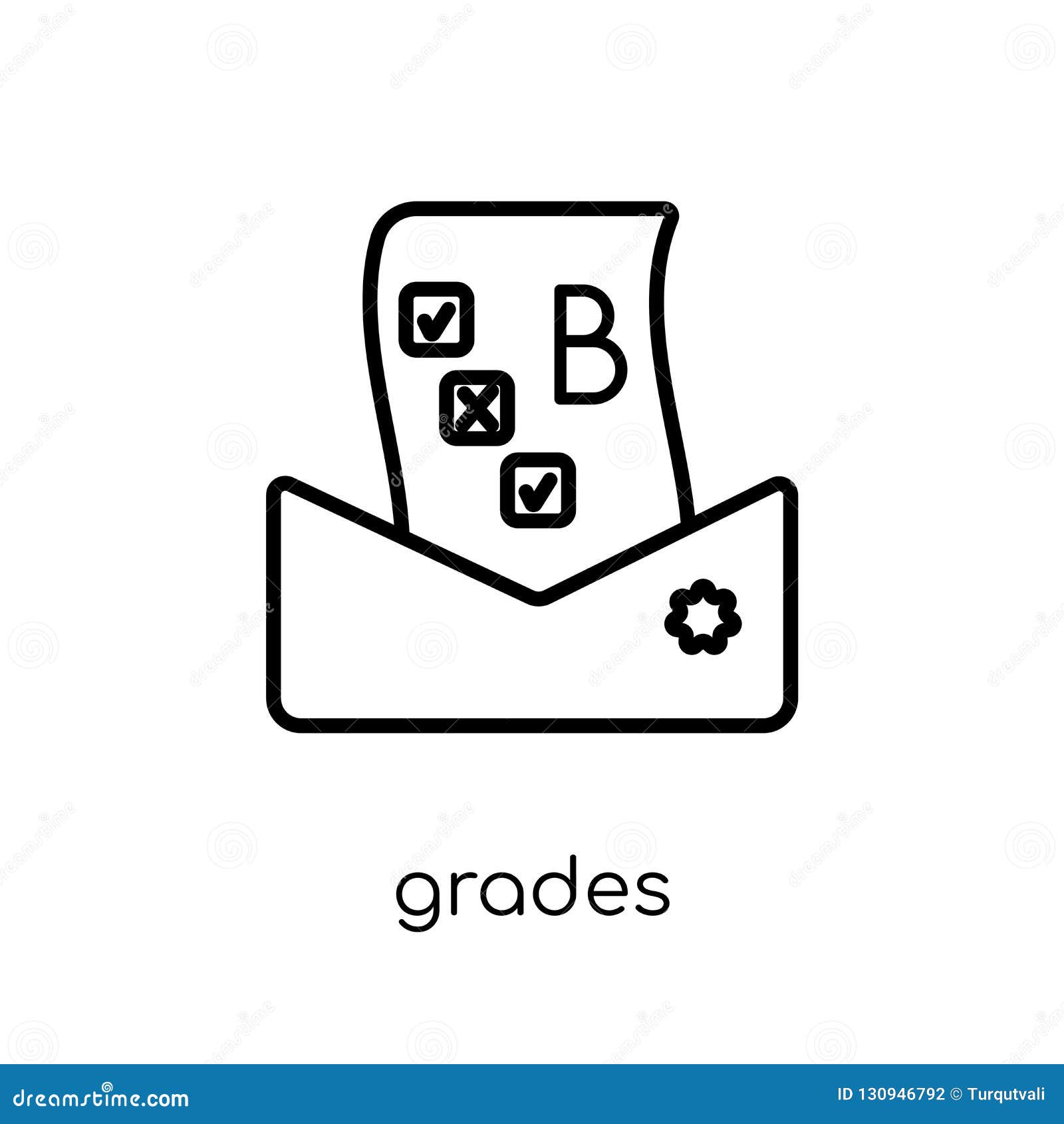 Grades Linear Icon. Modern Outline Grades Logo Concept On White Cartoon ...