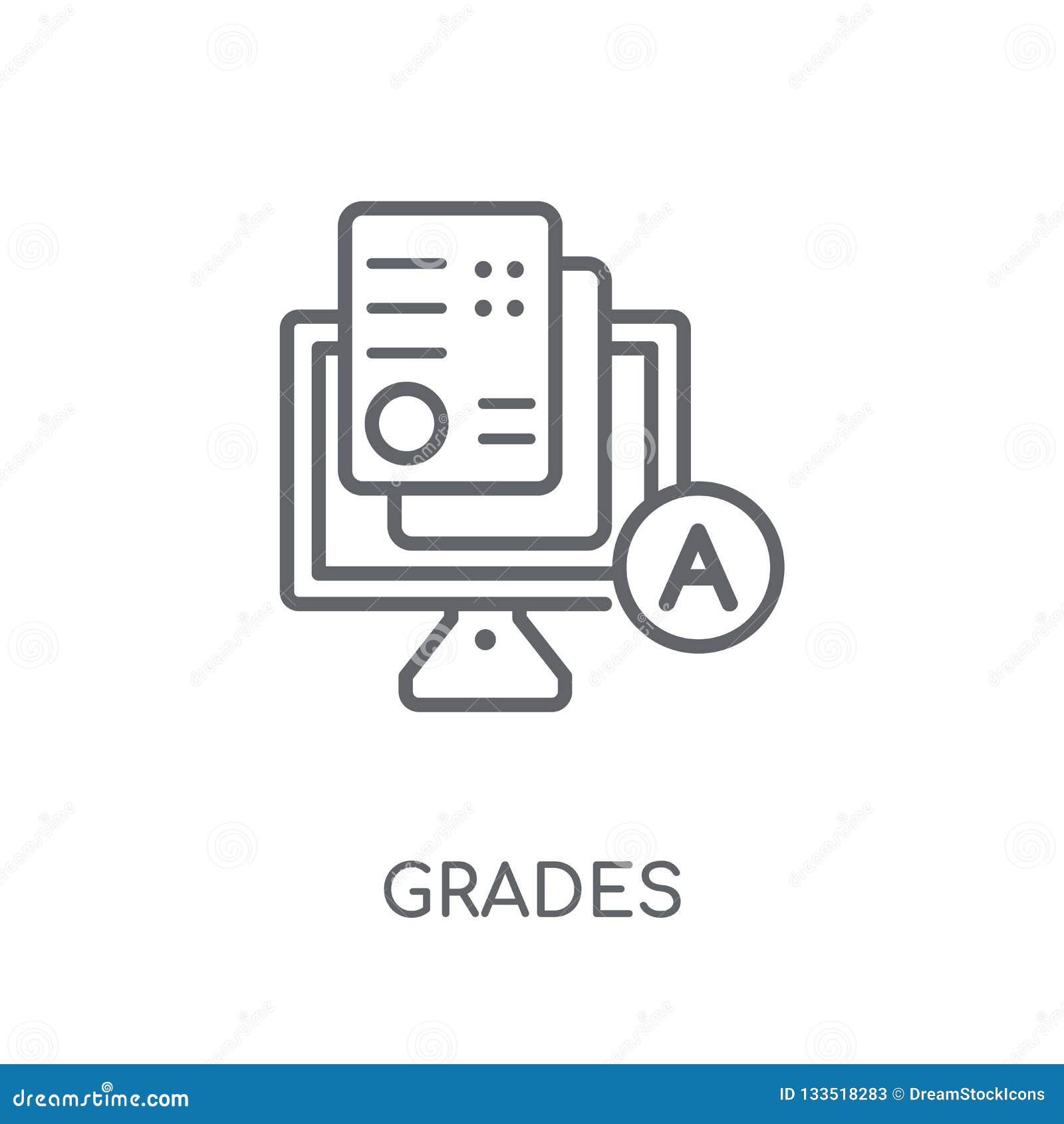 Grades Linear Icon. Modern Outline Grades Logo Concept On White Cartoon ...