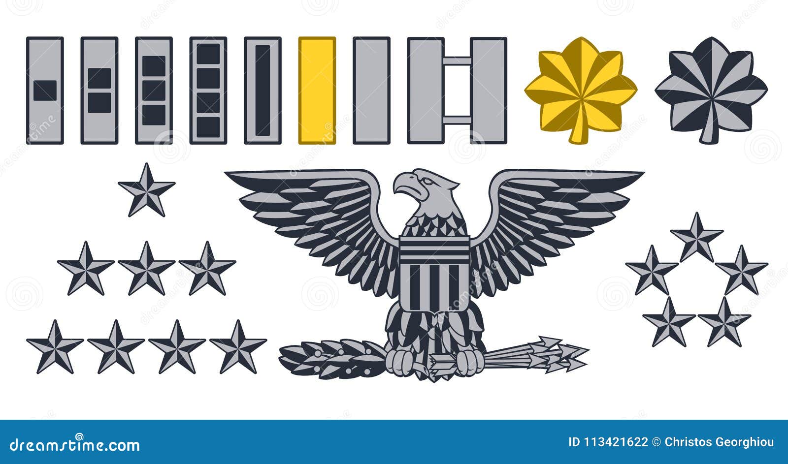 Grades Militaires D'insignes D'armée Illustration de Vecteur ...