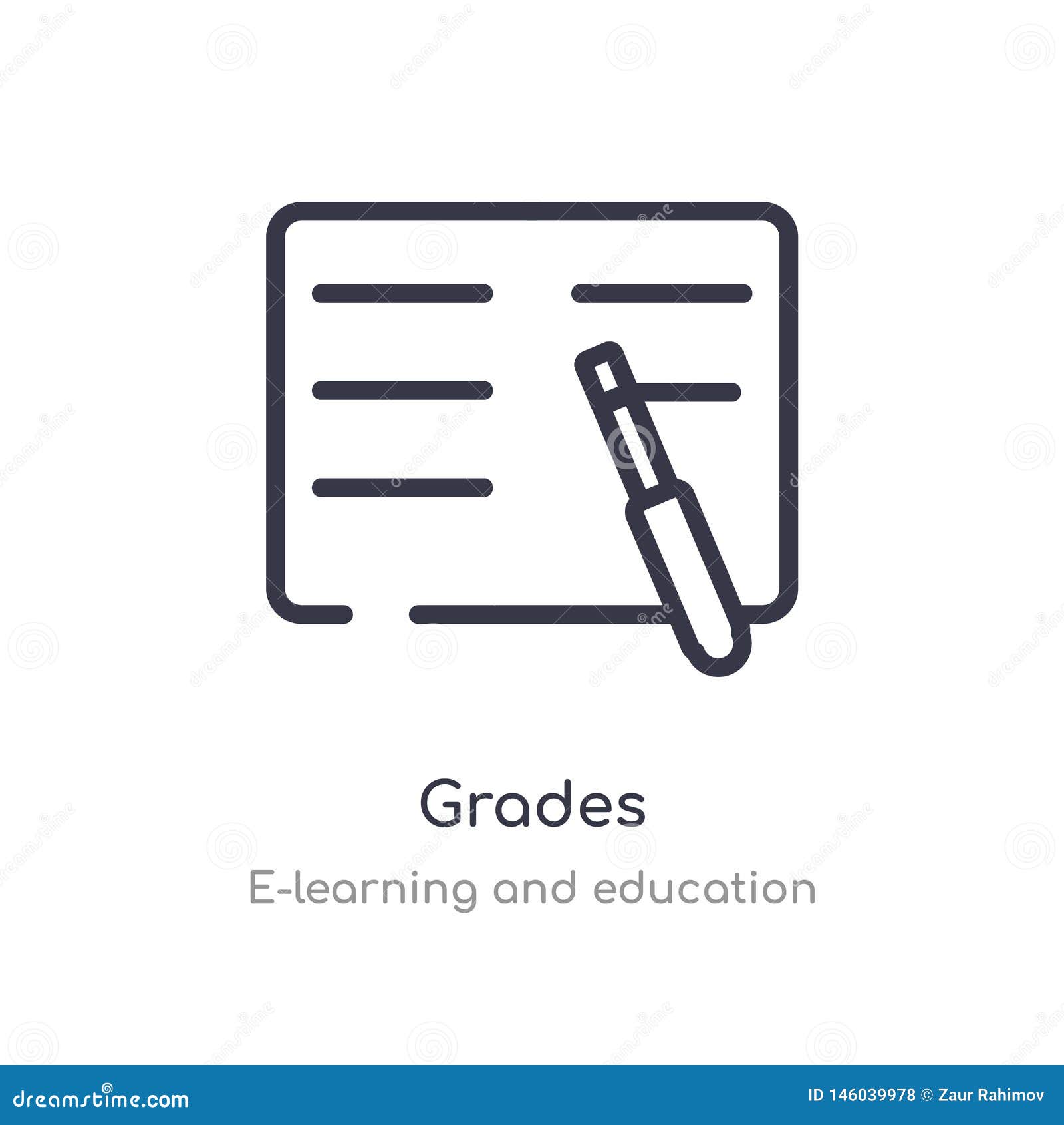 Grades Outline Icon Cartoon Vector | CartoonDealer.com #120970215