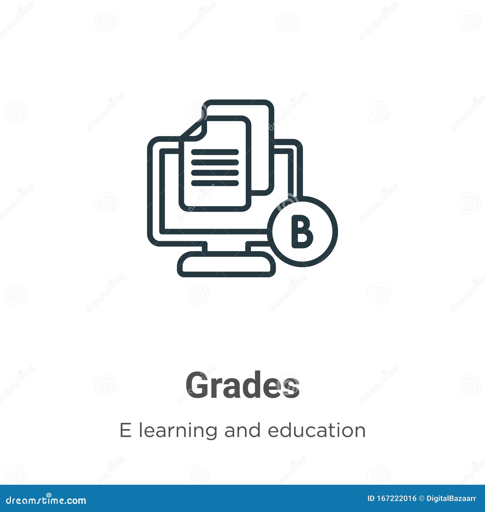 Grades Outline Icon Cartoon Vector | CartoonDealer.com #120970215