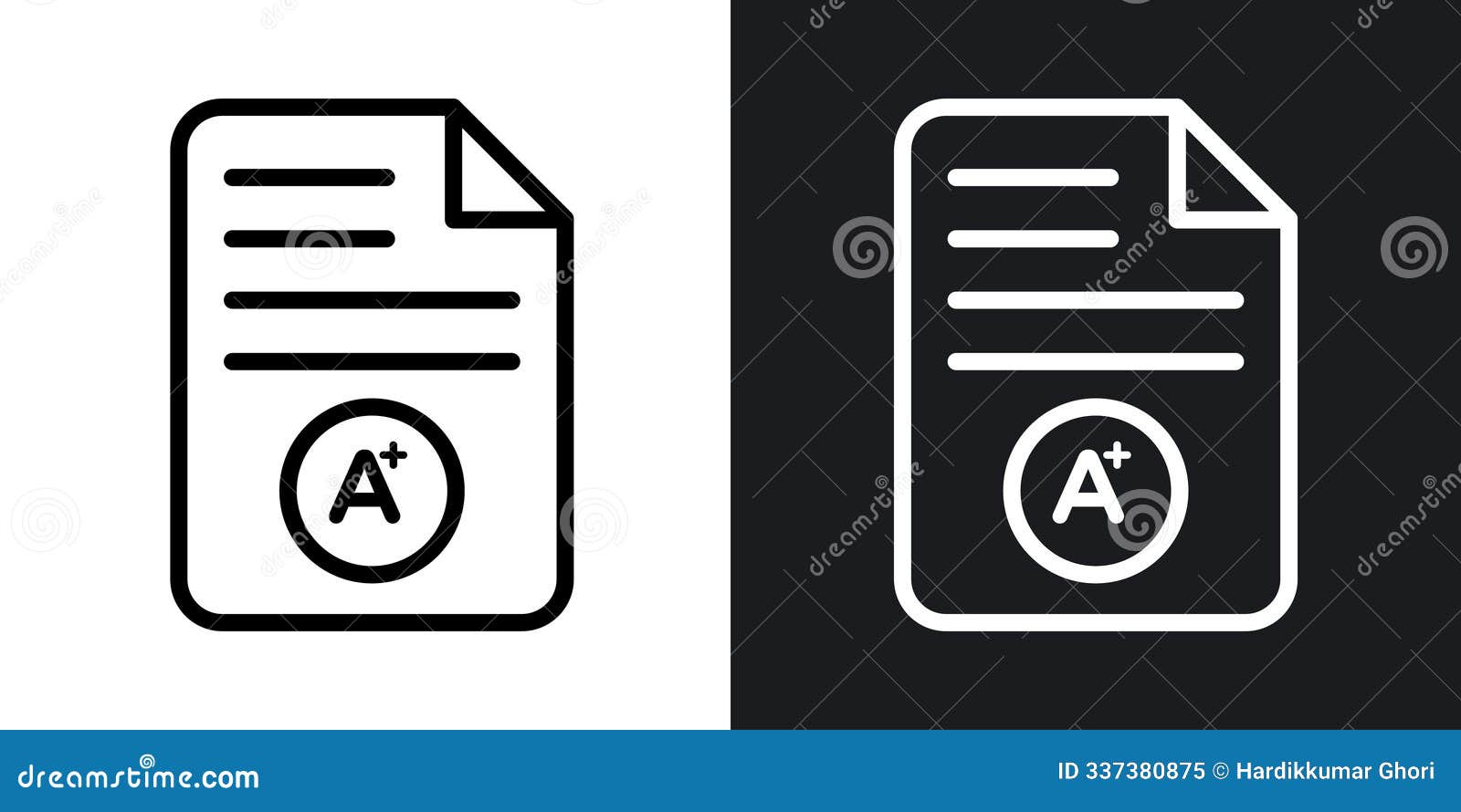 Grades Thin Line Vector Icon Set Stock Vector - Illustration of plus ...