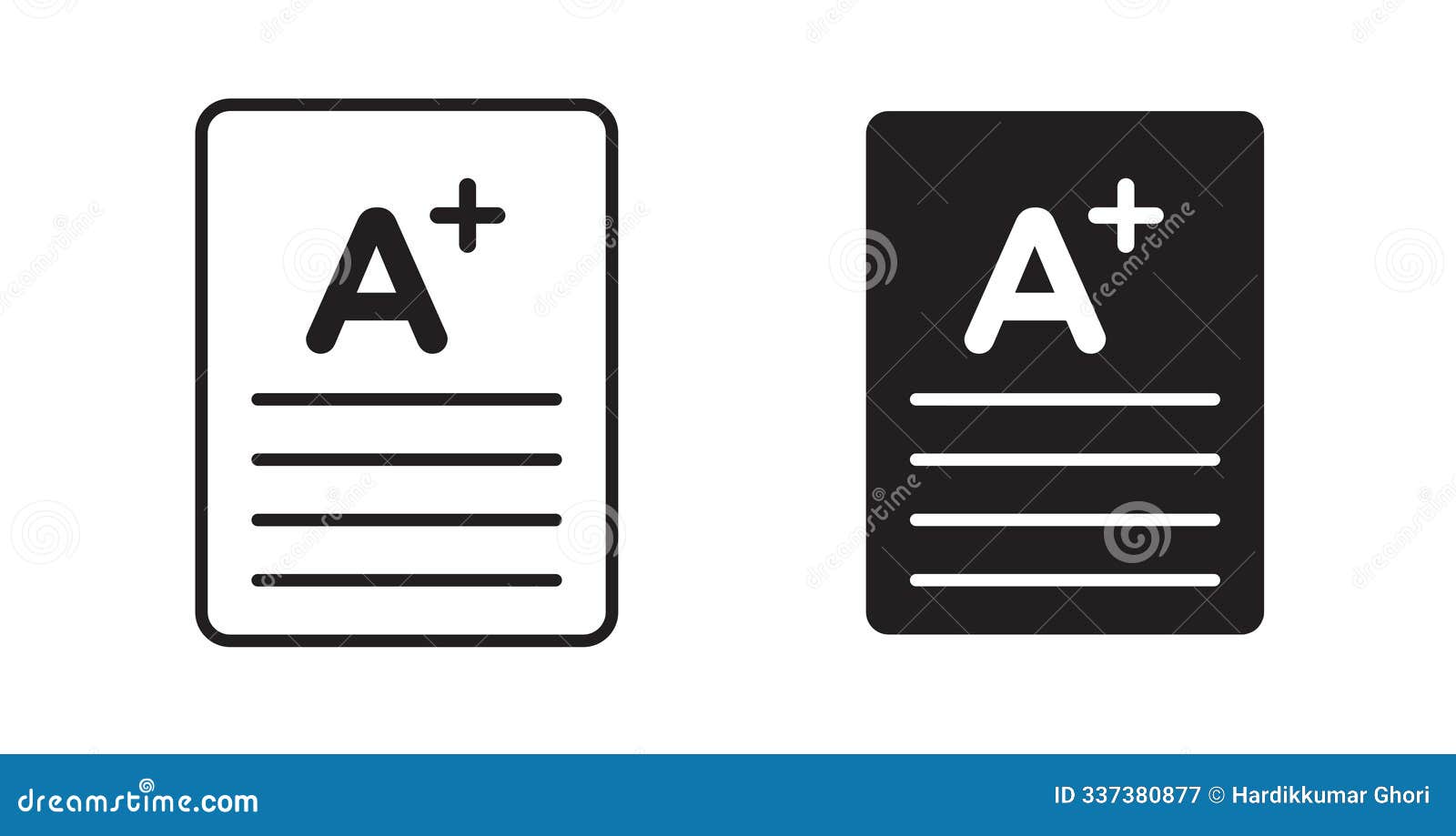 Grades Thin Line Vector Icon Set Stock Vector - Illustration of black ...