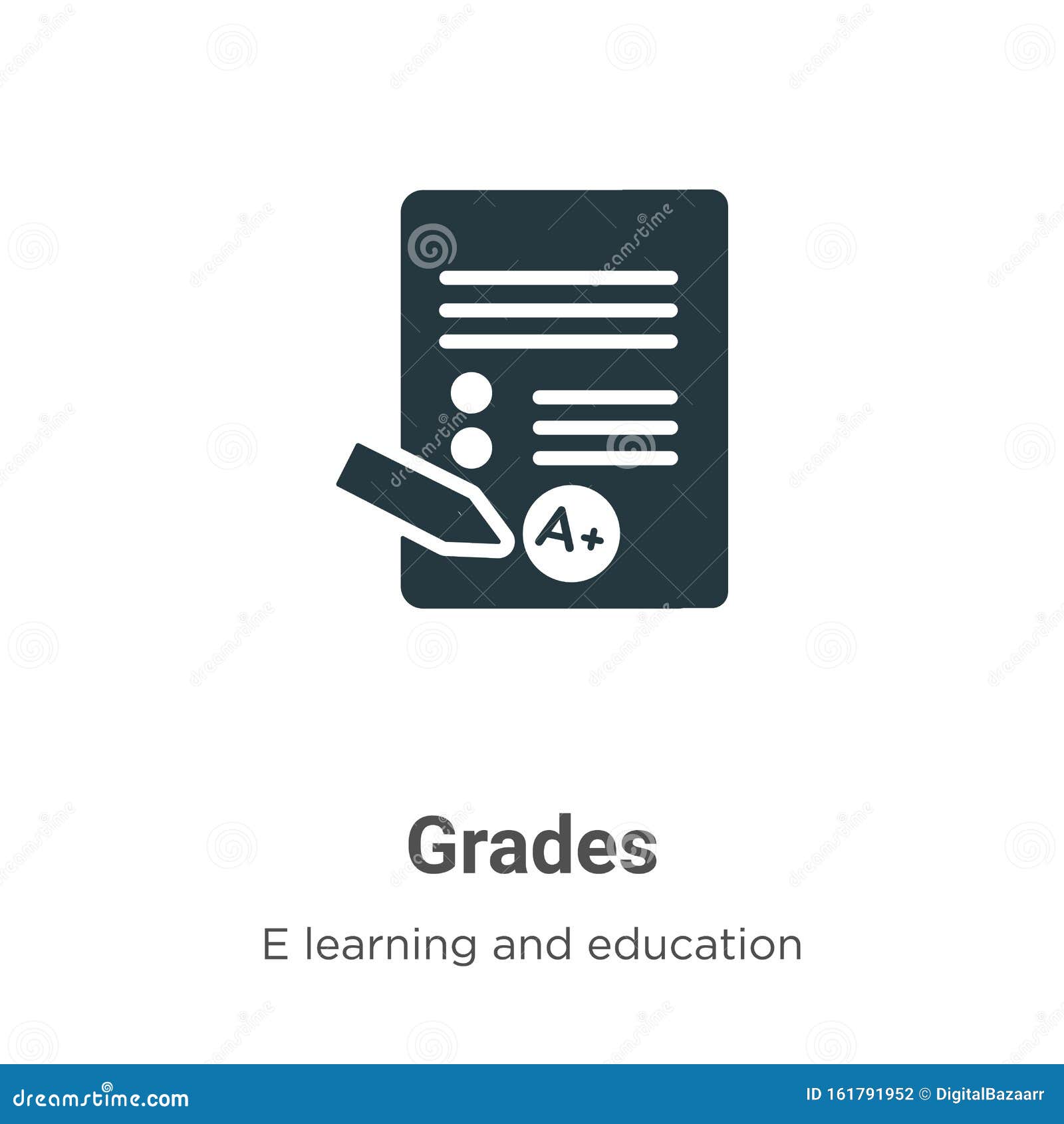 Grades Vector Icon on White Background. Flat Vector Grades Icon Symbol ...