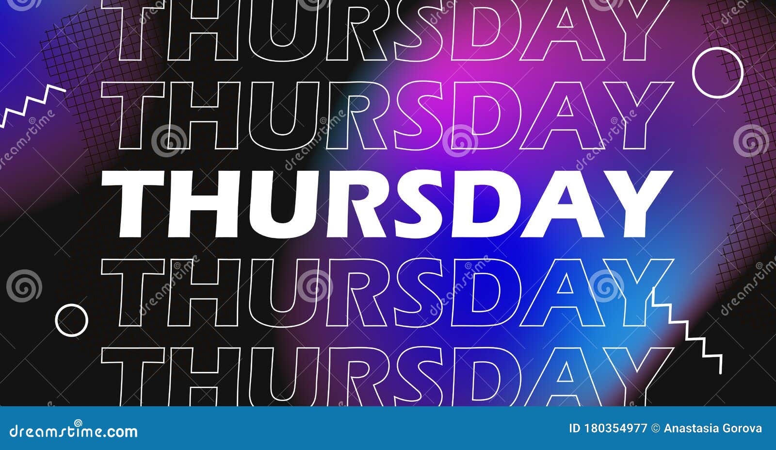 Thursday Banner on Modern Abstract Background with Gradient on Black ...