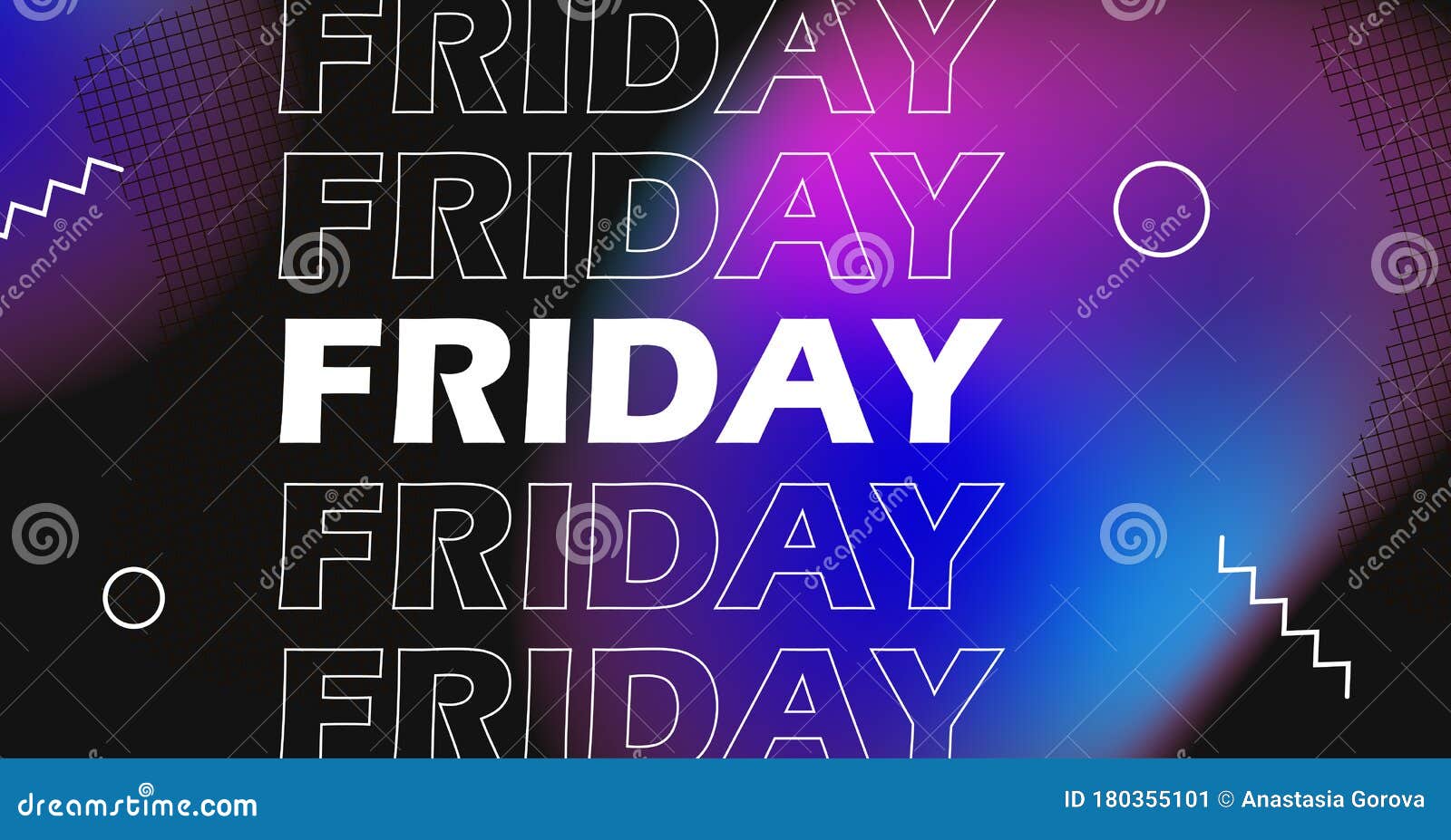 Friday Banner on Modern Abstract Background with Gradient on Black ...
