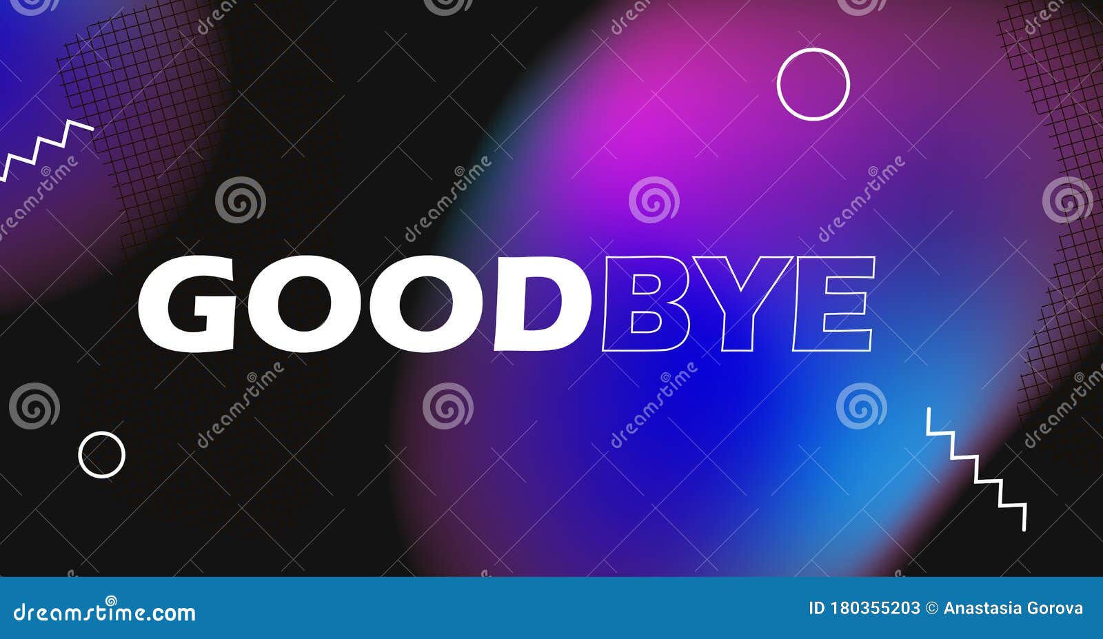 Goodbye Banner on Modern Abstract Background with Gradient on Black ...