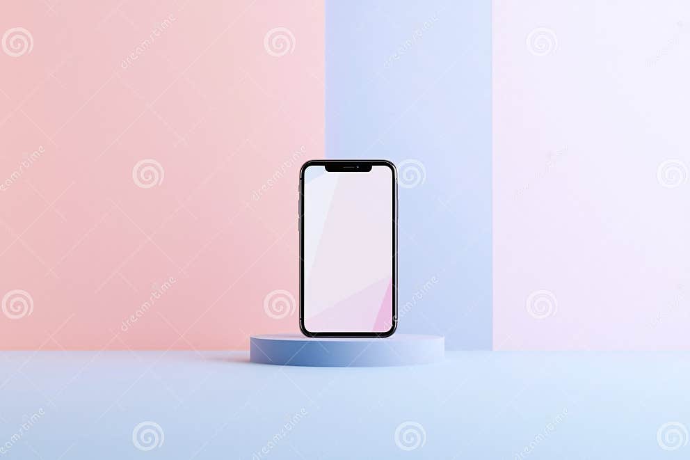 Gradient Abstract Background with a Floating Phone, Showcasing a Sleek ...