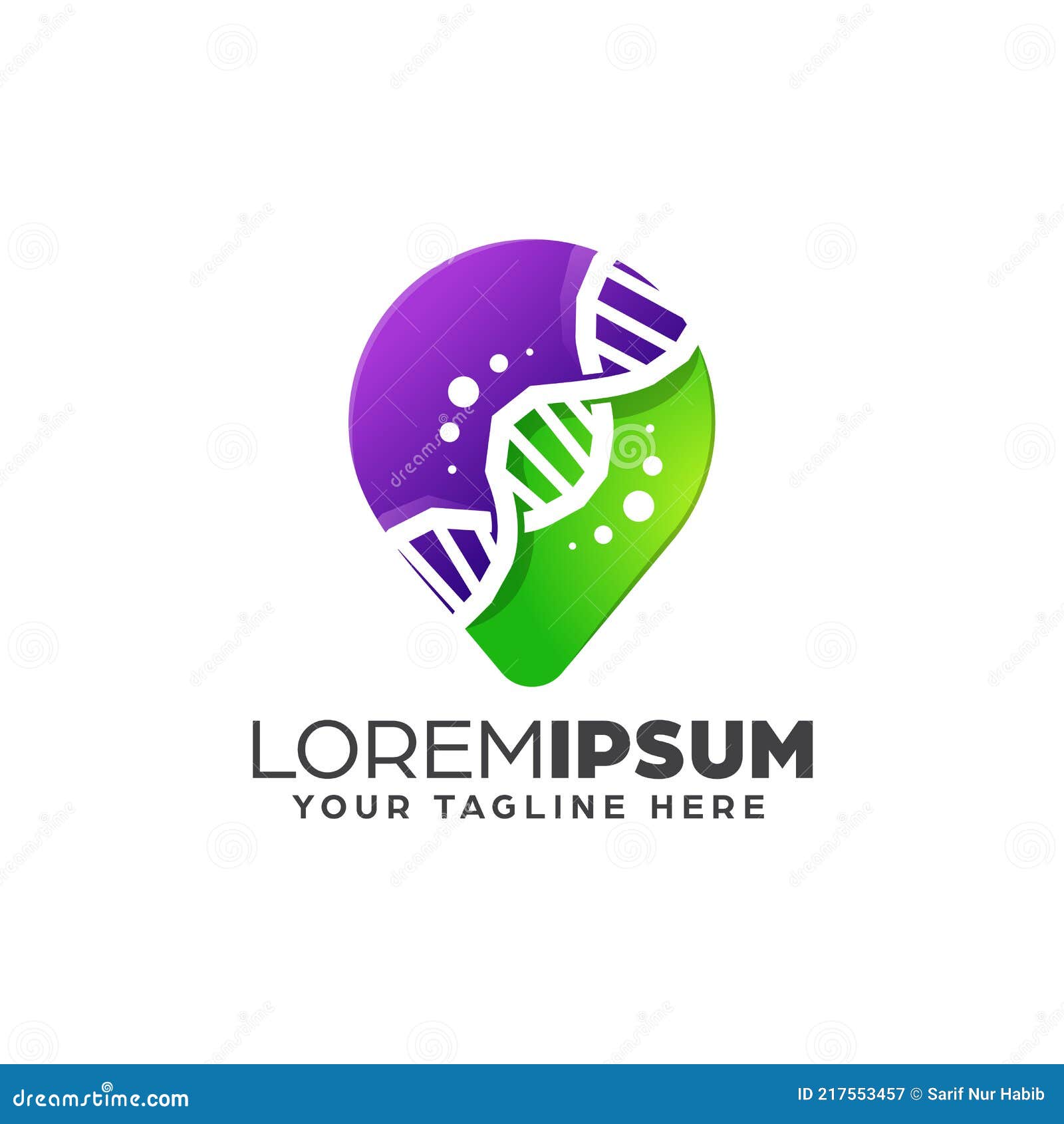 Gradient Abstract Genetics Point Logo Design Template Stock Vector ...