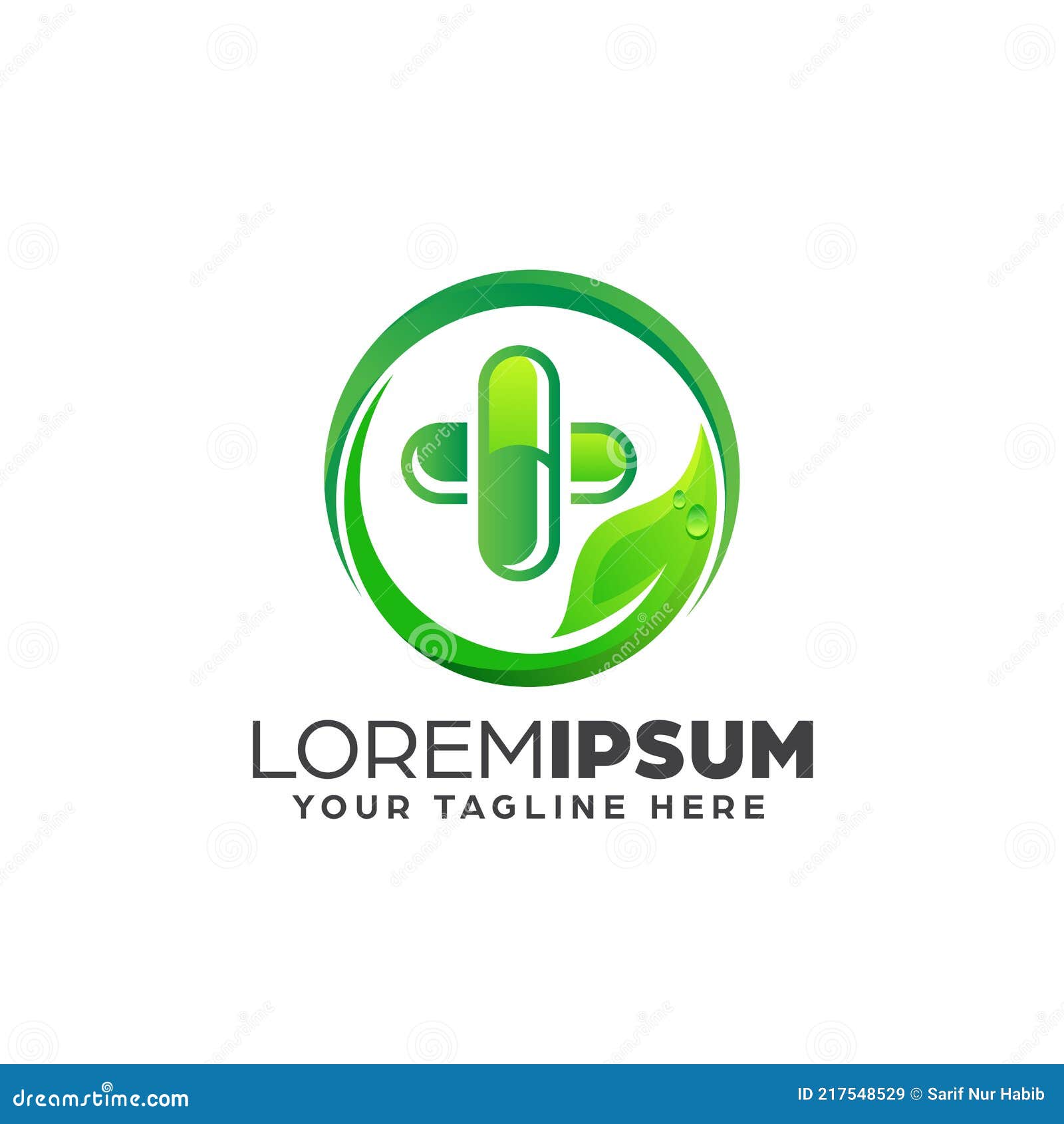 Gradient Abstract Herbal Capsule Logo Design Template Stock Vector ...