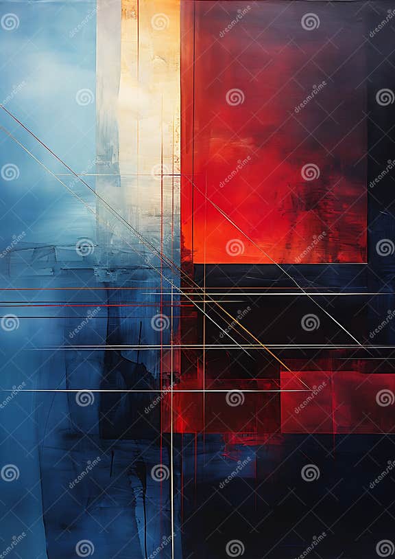 Gradient Abstract: Red, Blue, and Square Stock Illustration ...