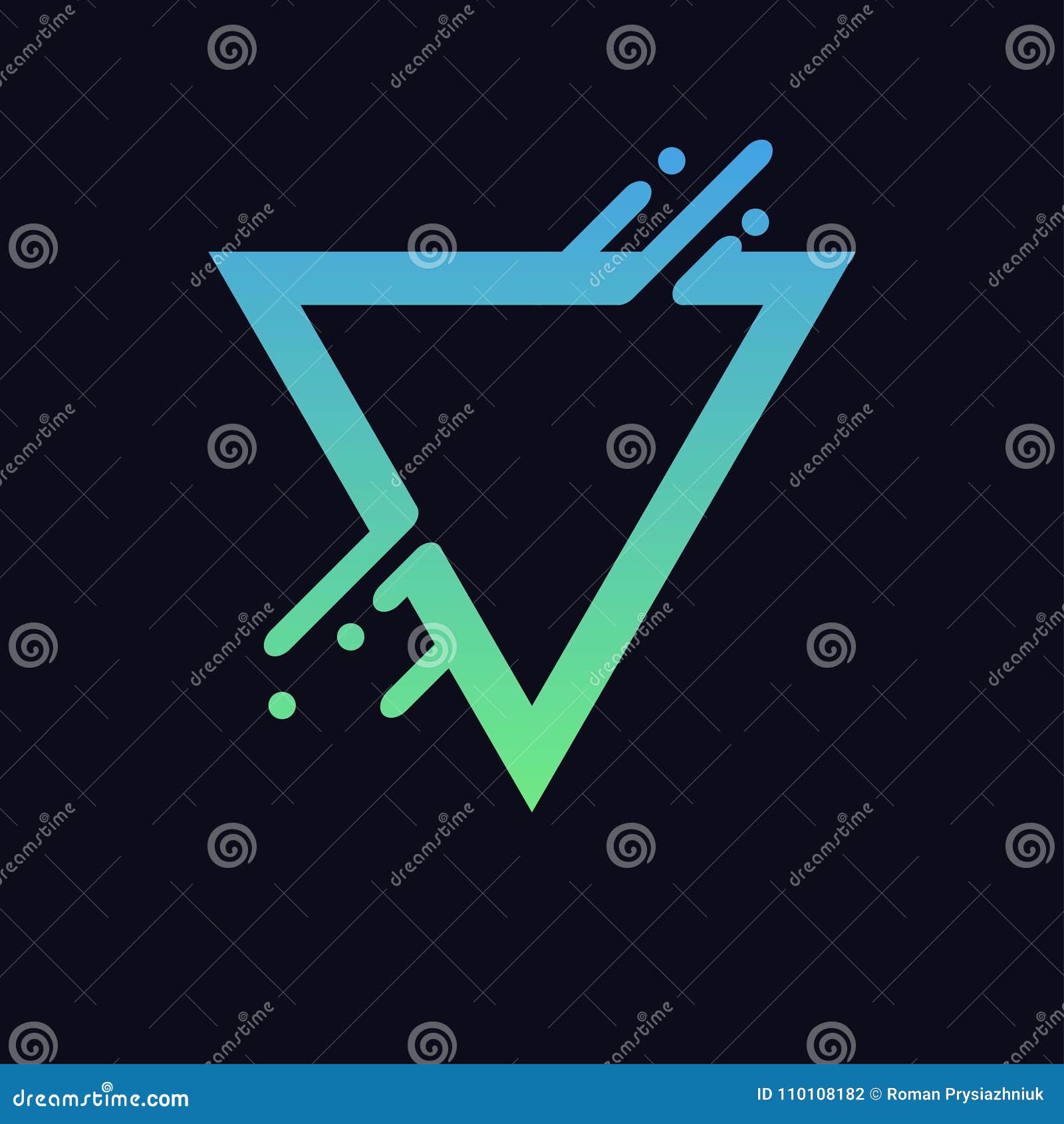 Gradient Abstract Triangle. Colorful Shape with Liquid Splash and Drops ...