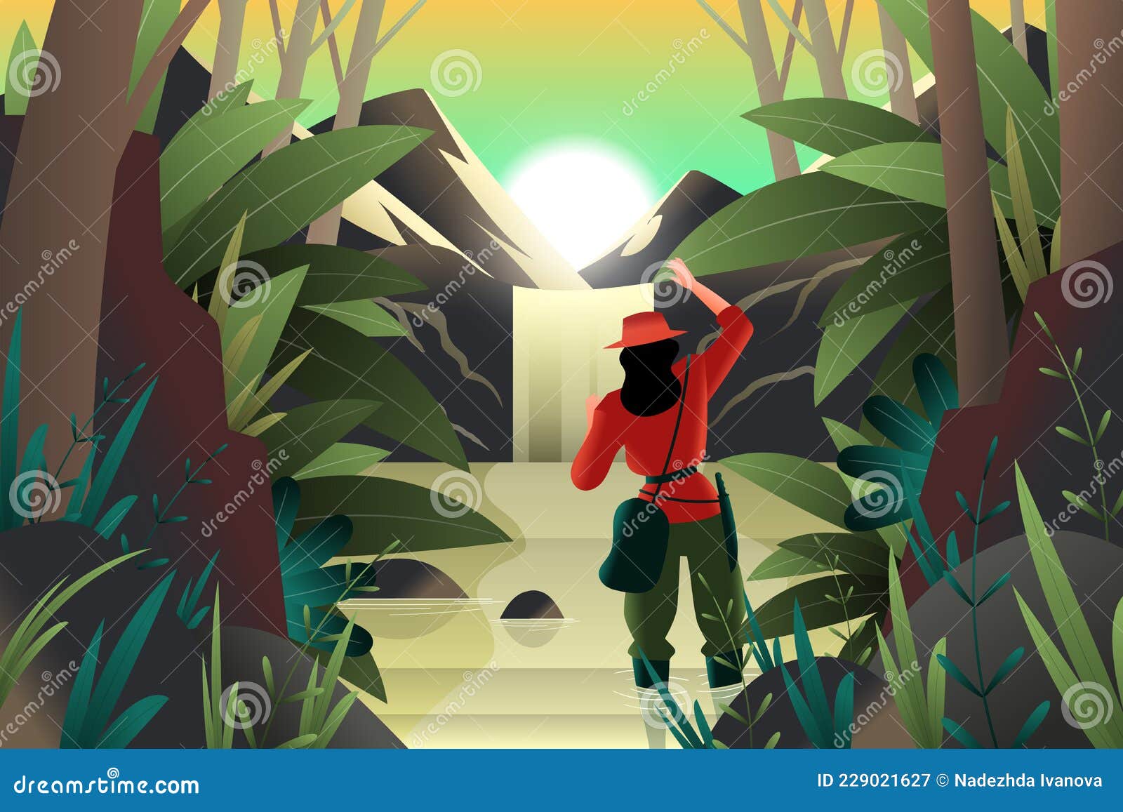 Gradient Adventure Background Vector Illustration. Stock Vector ...