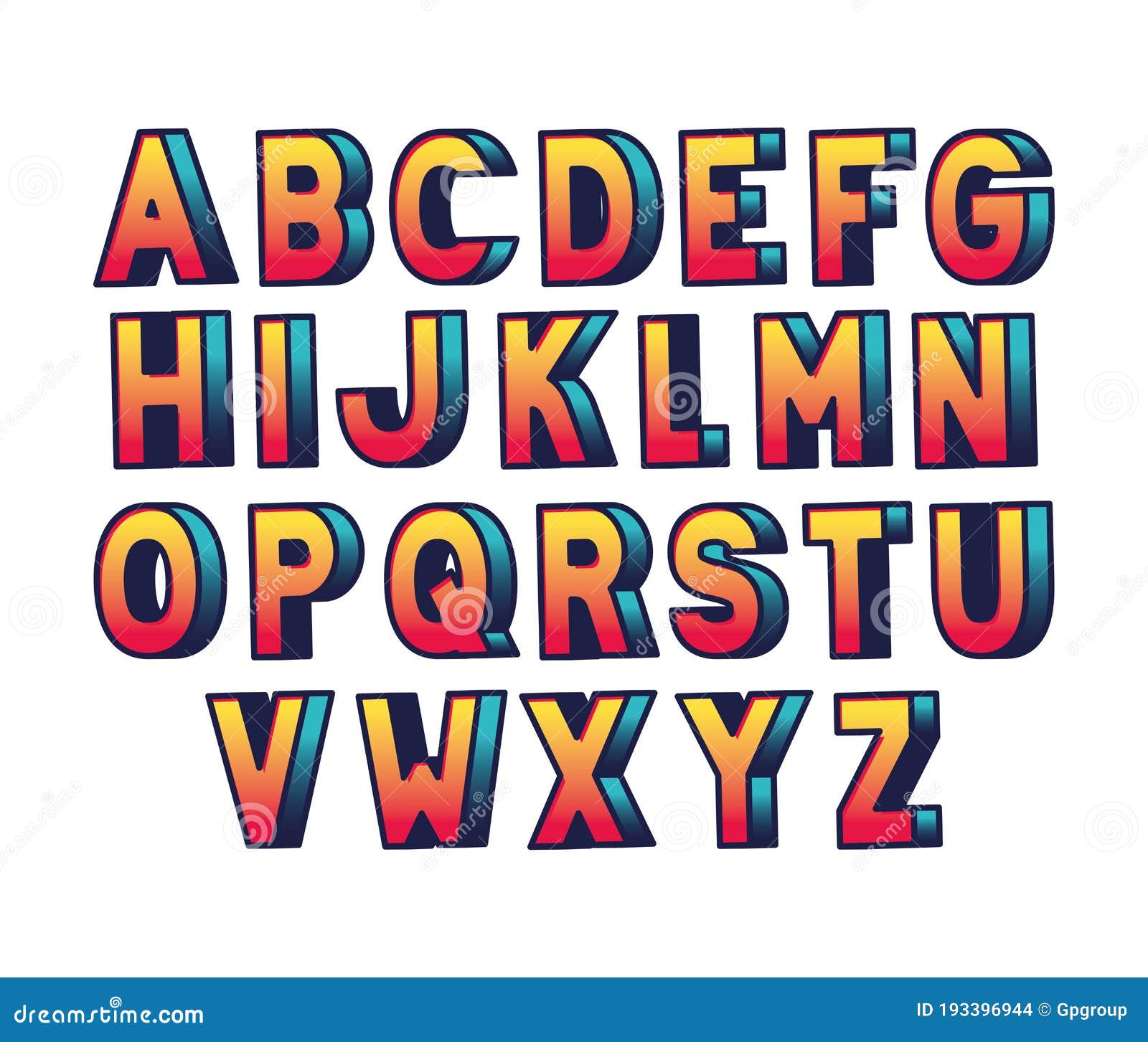 Isolated Gradient Alphabet Lettering Vector Design Stock Vector ...