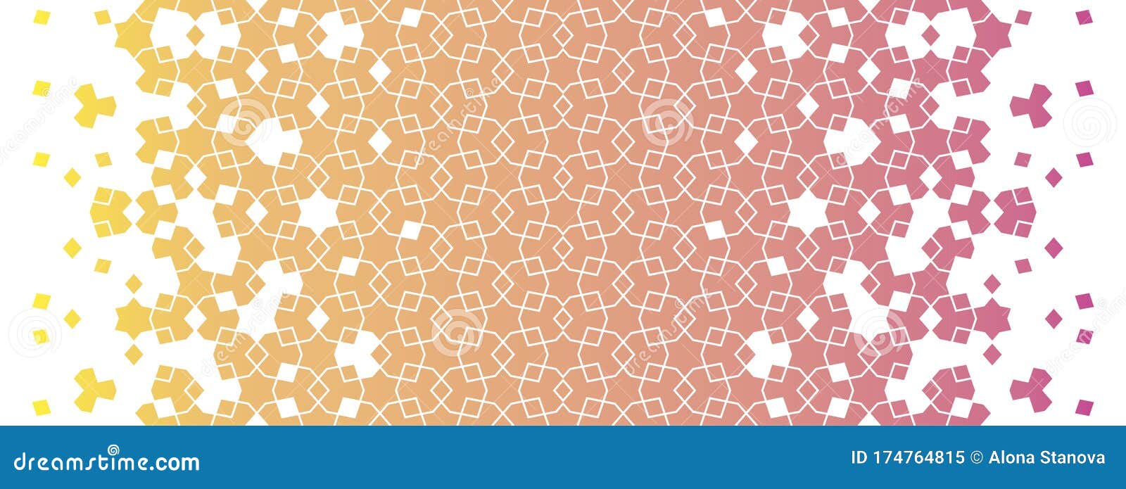 Gradient Arabian, Islamic Vector Border. Stock Vector - Illustration of ...