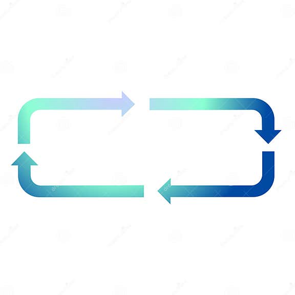 Rectangle arrows cycle stock illustration. Illustration of continually ...