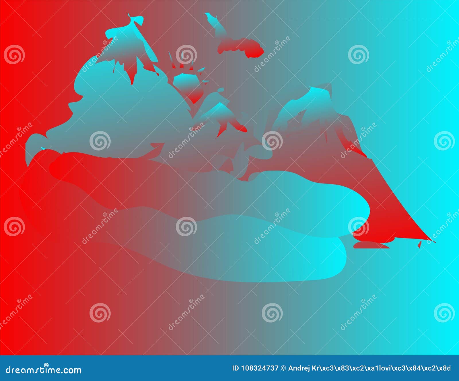 Gradient Art Volcano Background Stock Illustration - Illustration of ...