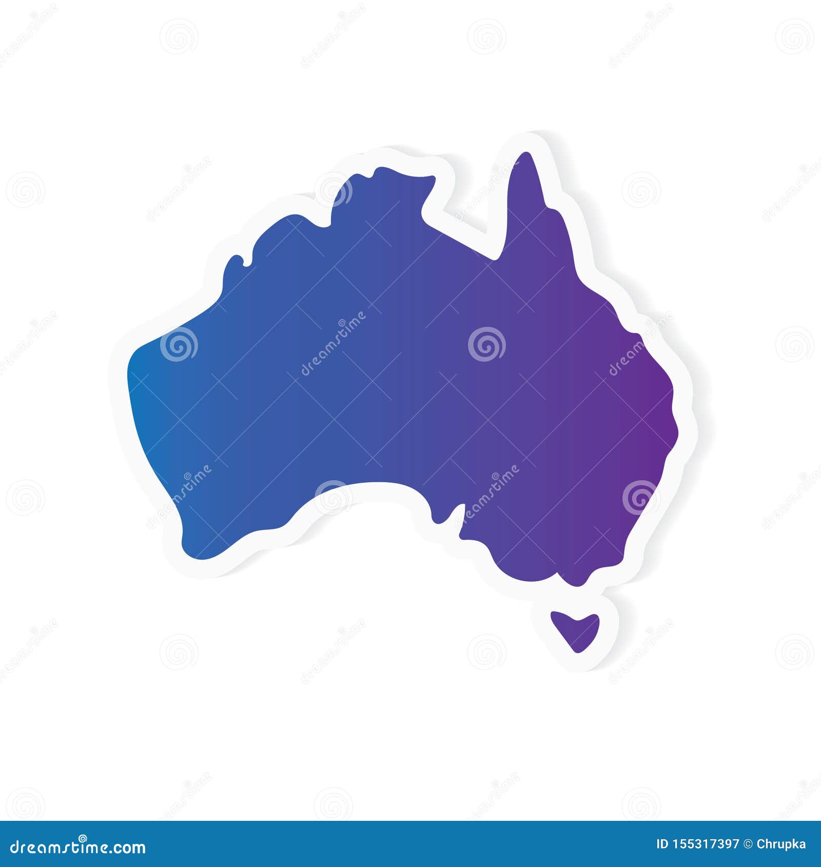 Gradient Australia map stock vector. Illustration of silhouette - 155317397