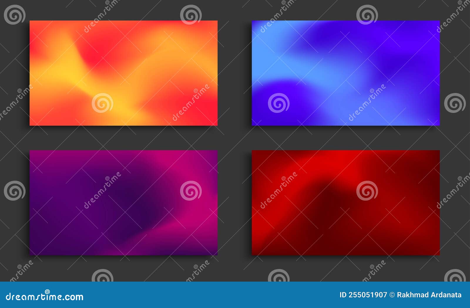 Modern Colorful Gradient Set Background. Abstract Trendy Fluid Shape ...