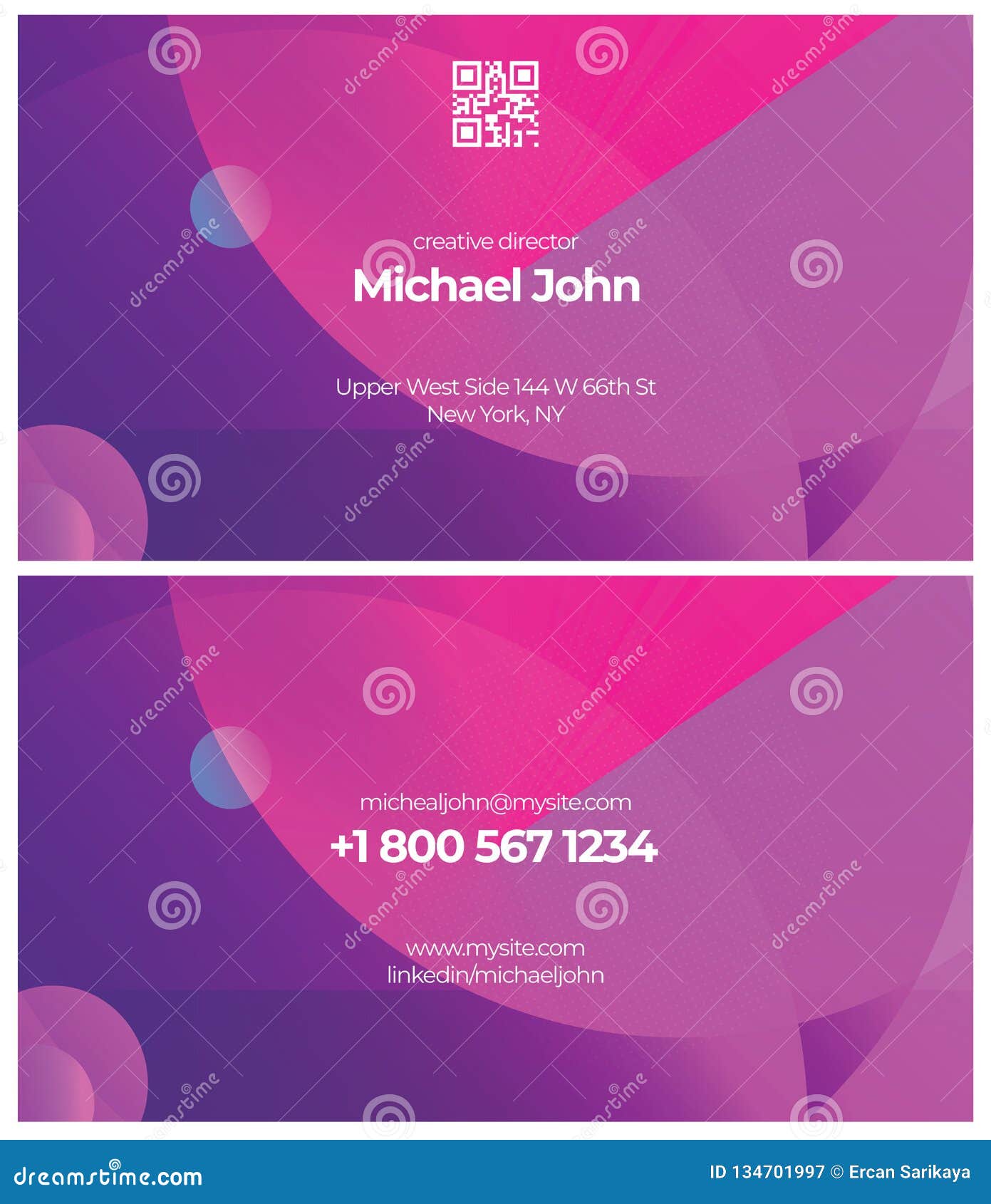 Gradient Background Creative Business Card Stock Vector - Illustration ...