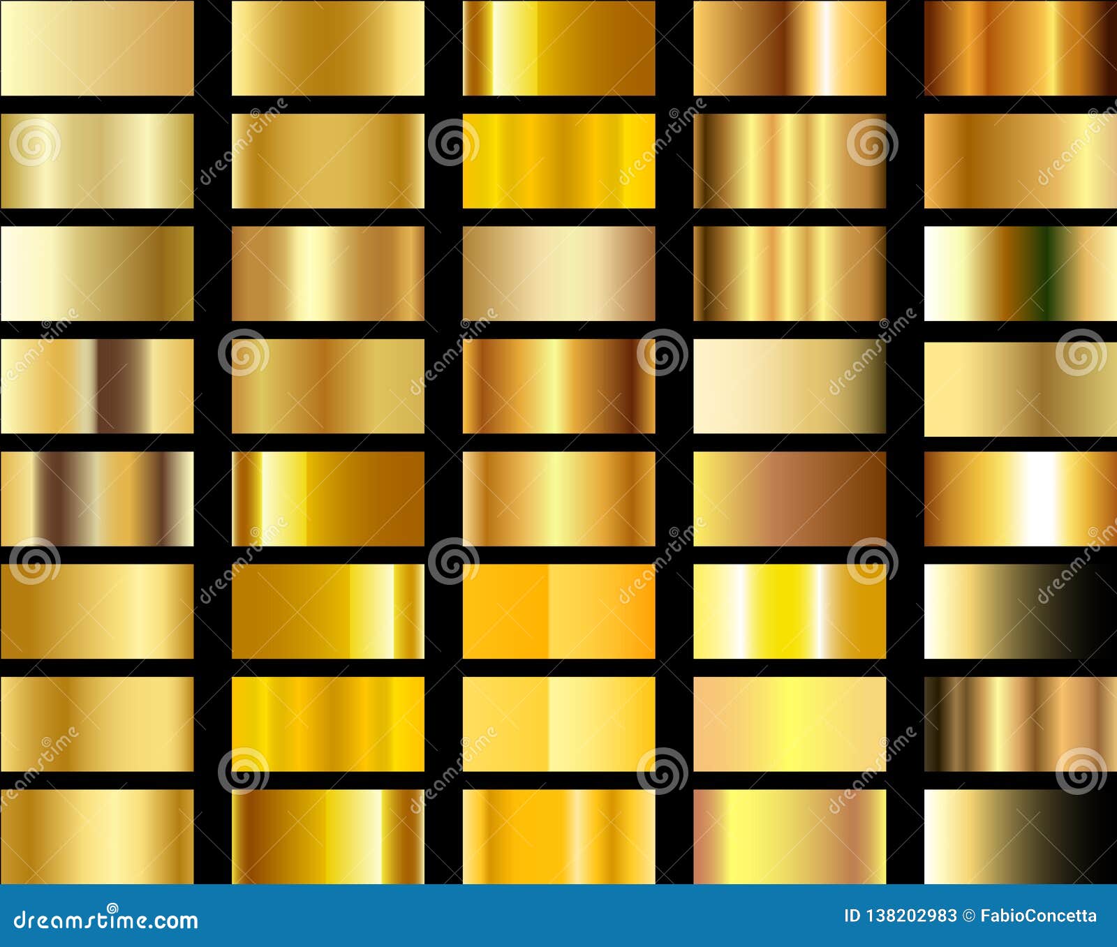 Gradient and Background Gold Illustration Collection Stock Vector ...
