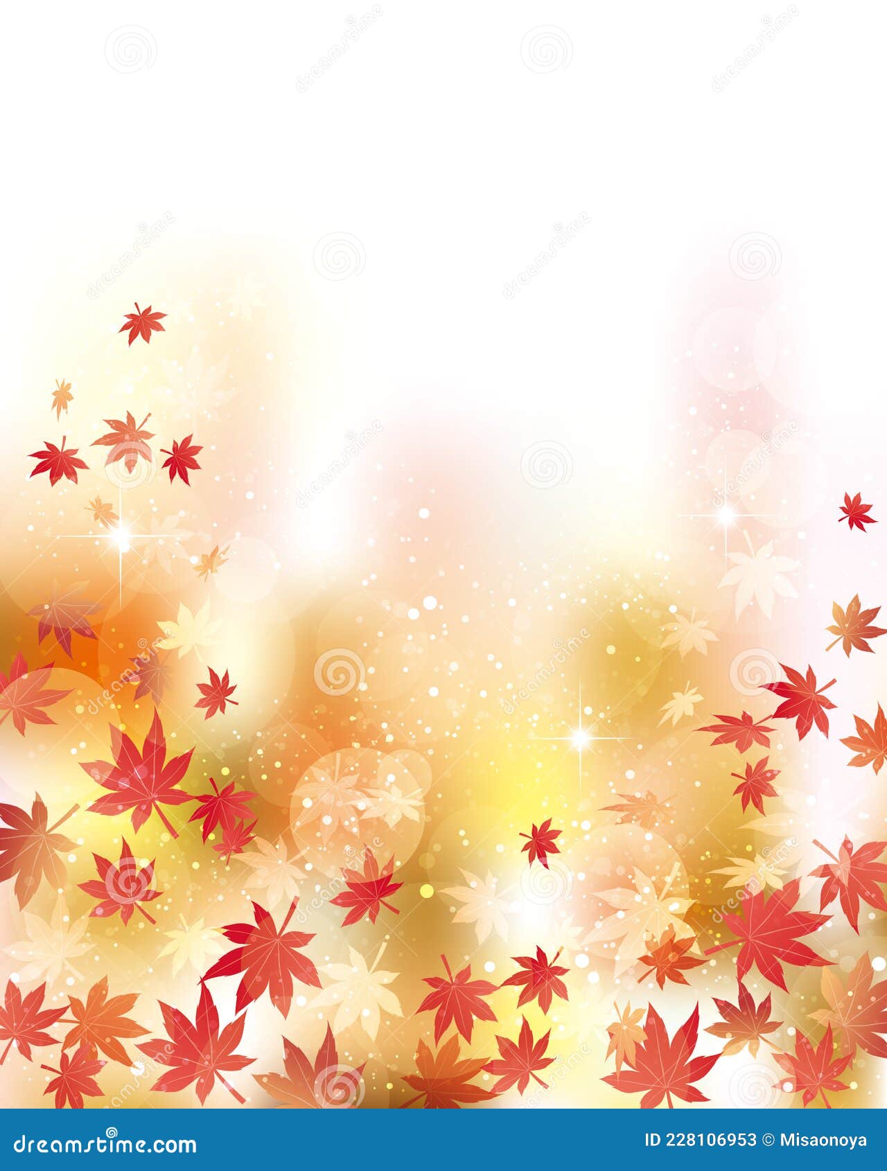 Gradient Background with Maple Leaves Dancing Stock Vector ...