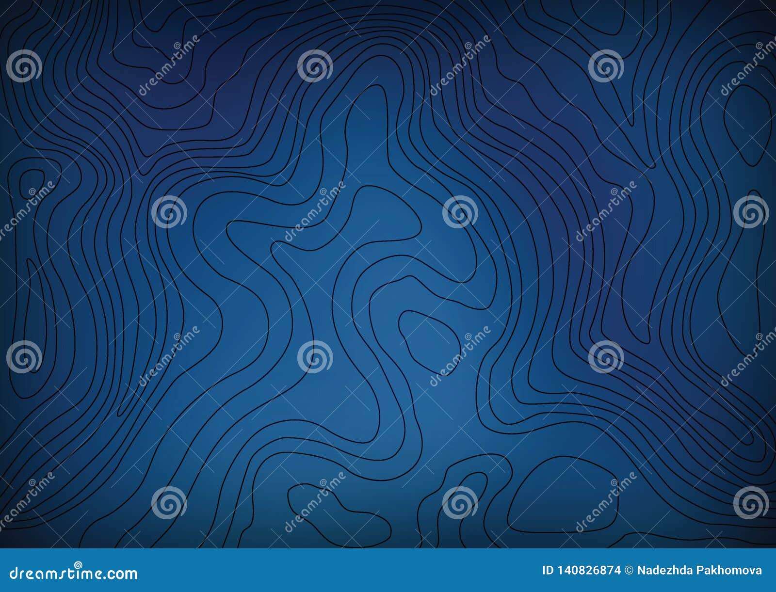 Blue Background with Gradient and Topographic Lines Stock Vector ...