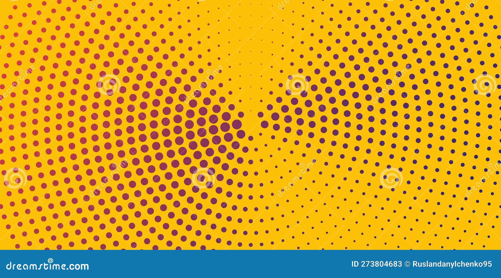 Gradient Background with Yellow Halftone Dots. Pop Art Template ...