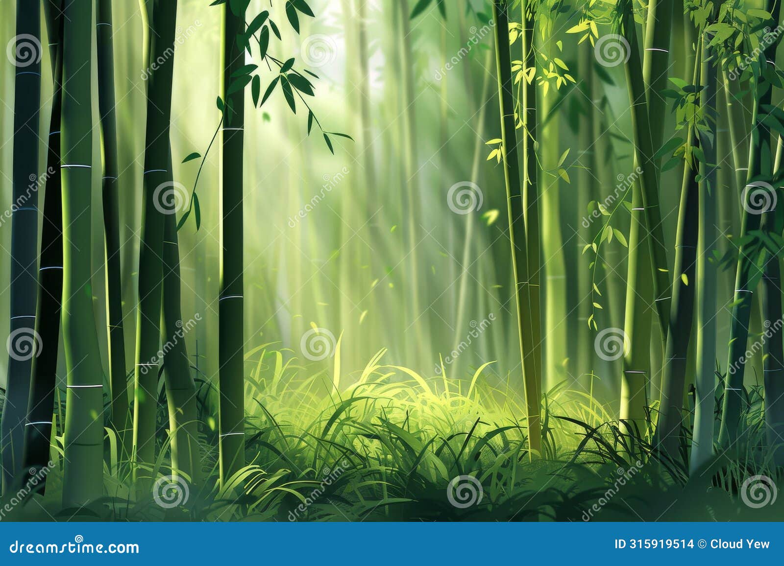 Gradient Bamboo Forest for a Tranquil and Zen-like Feel Stock ...