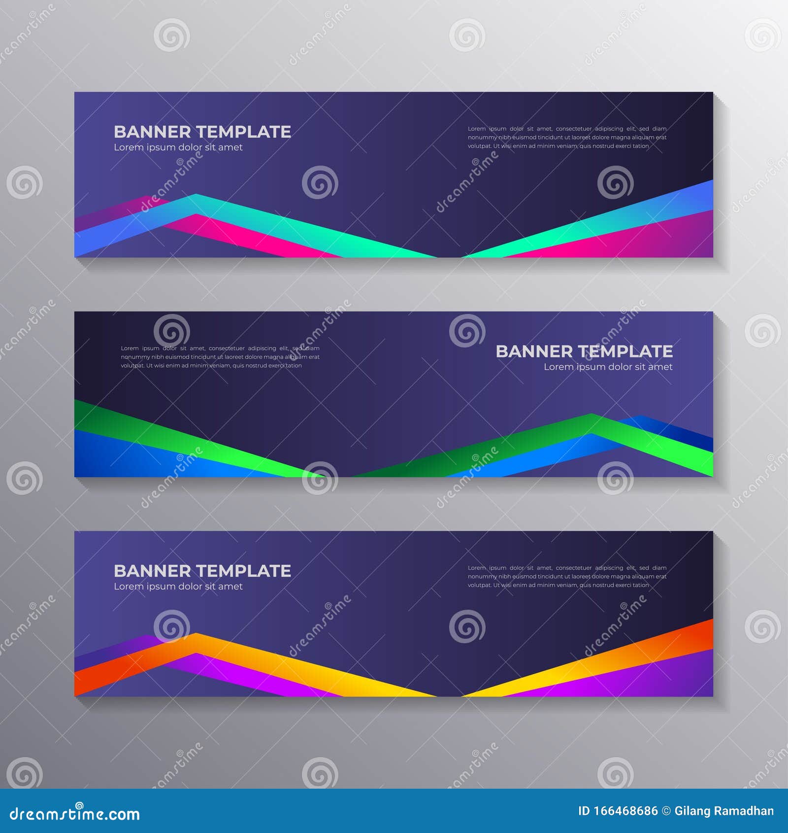 Gradient Banner Template, Modern Cool Geometric Shape Neon Glow ...