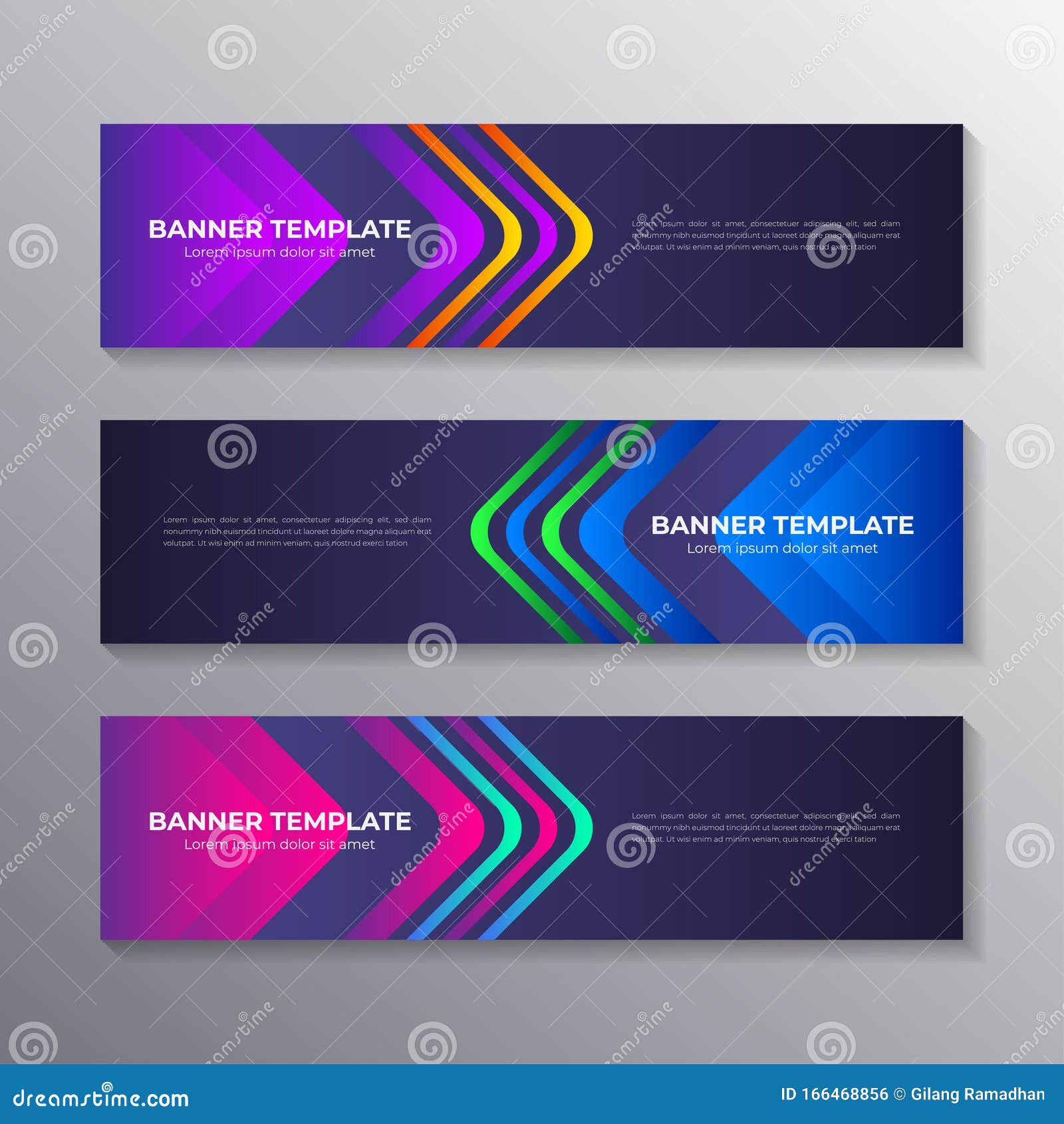 Gradient Banner Template, Modern Cool Geometric Shape Neon Glow ...