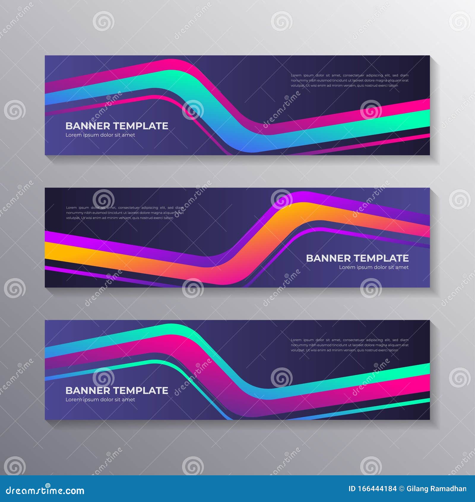 Gradient Banner Template Modern Cool Shape Neon Glow, Applicable for ...