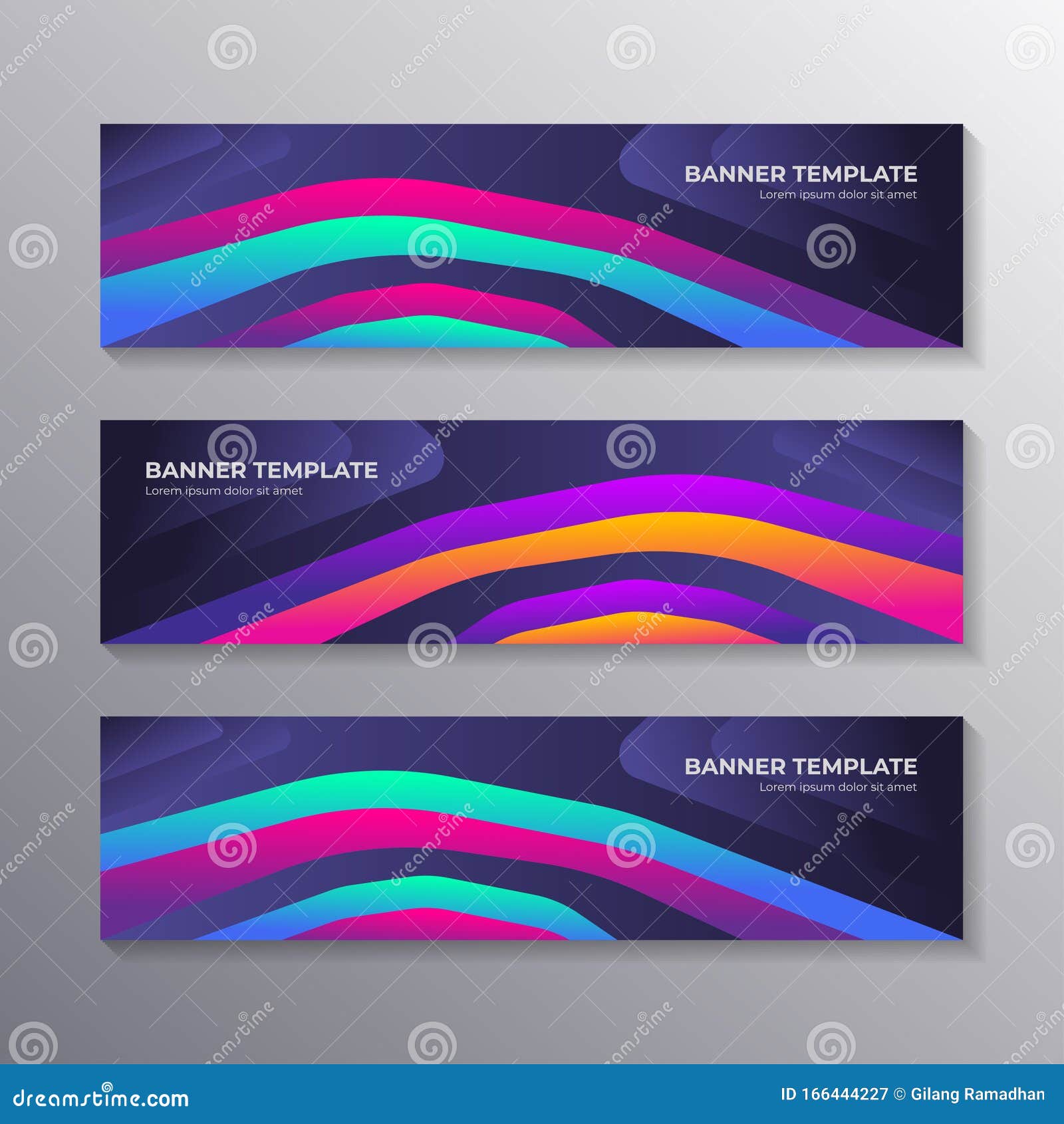 Gradient Banner Template Modern Cool Shape Neon Glow, Applicable for ...